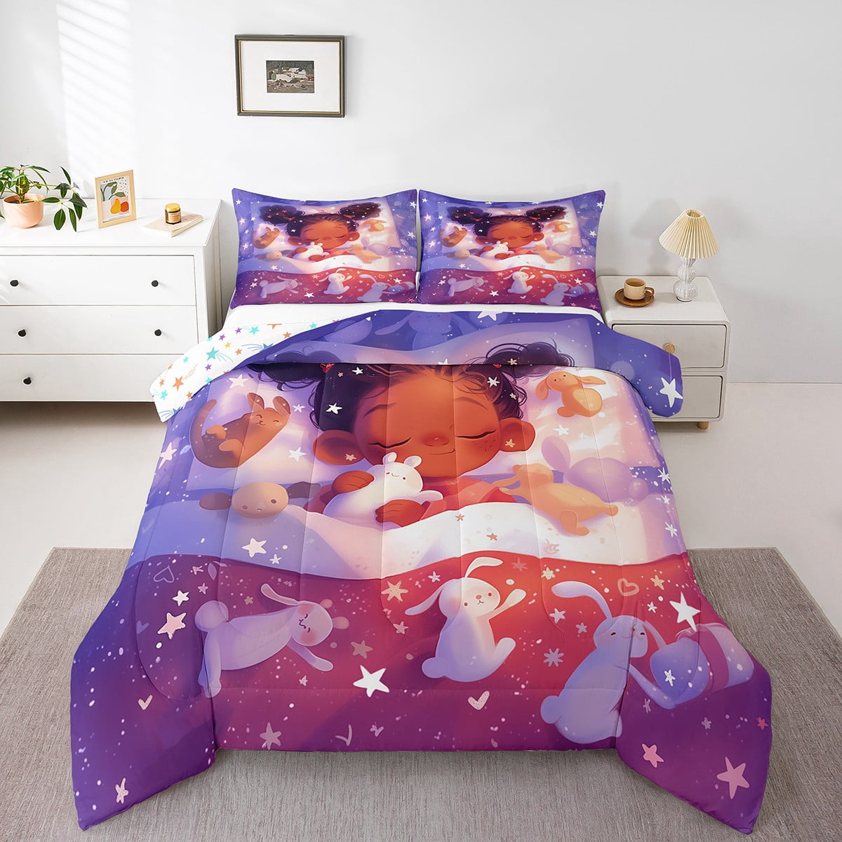 Little Black Comforter Set Queen,Black Magic Bedding Sets Cute American ...
