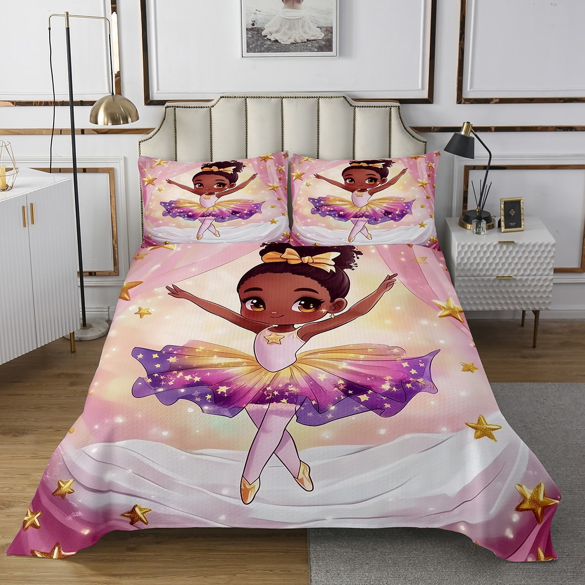 Little Black Quilt Set Queen Size,Black Magic Bedspread Cute Little ...