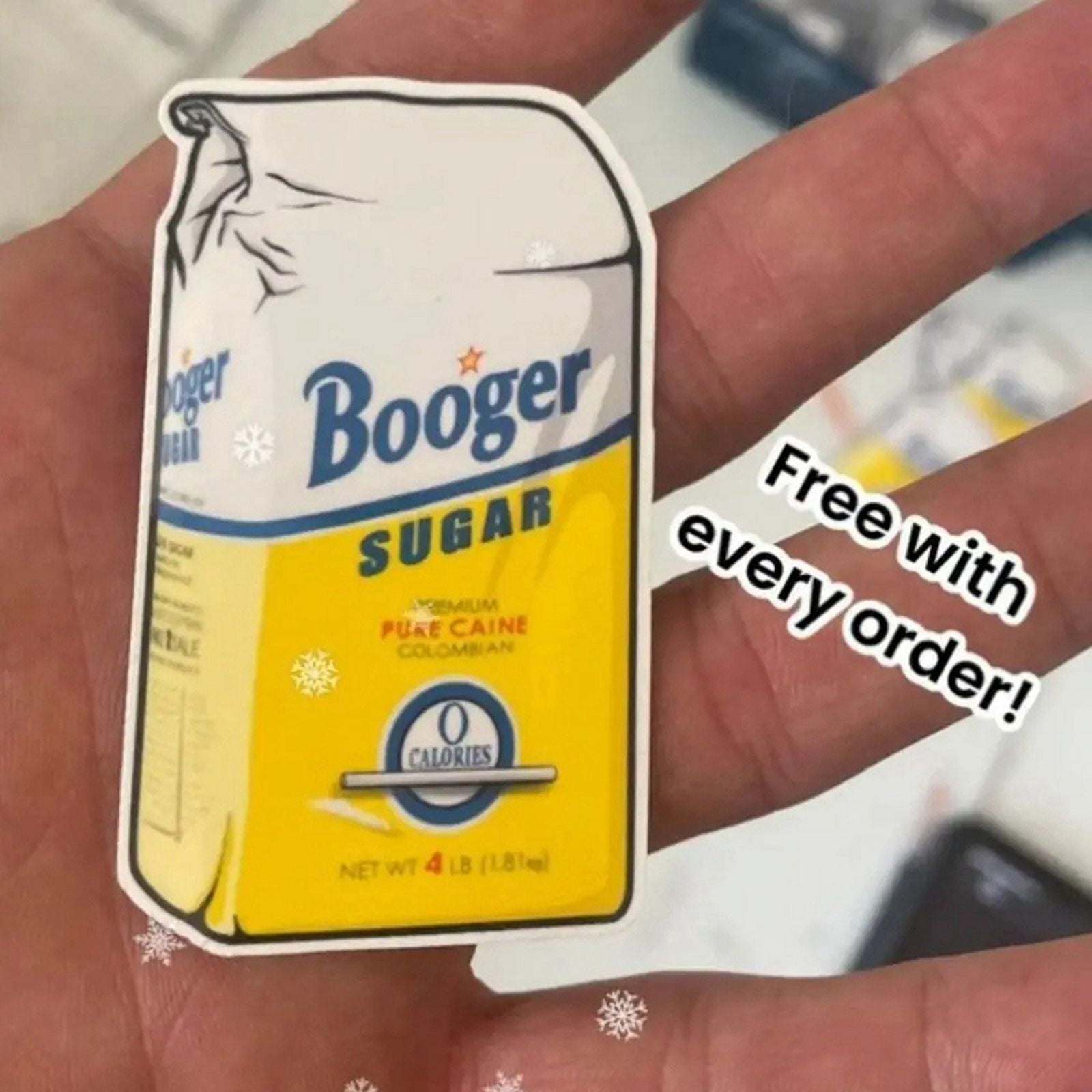 Little Blow Baggies Prank Stickers, Baggie Filled with Booger Sugar ...
