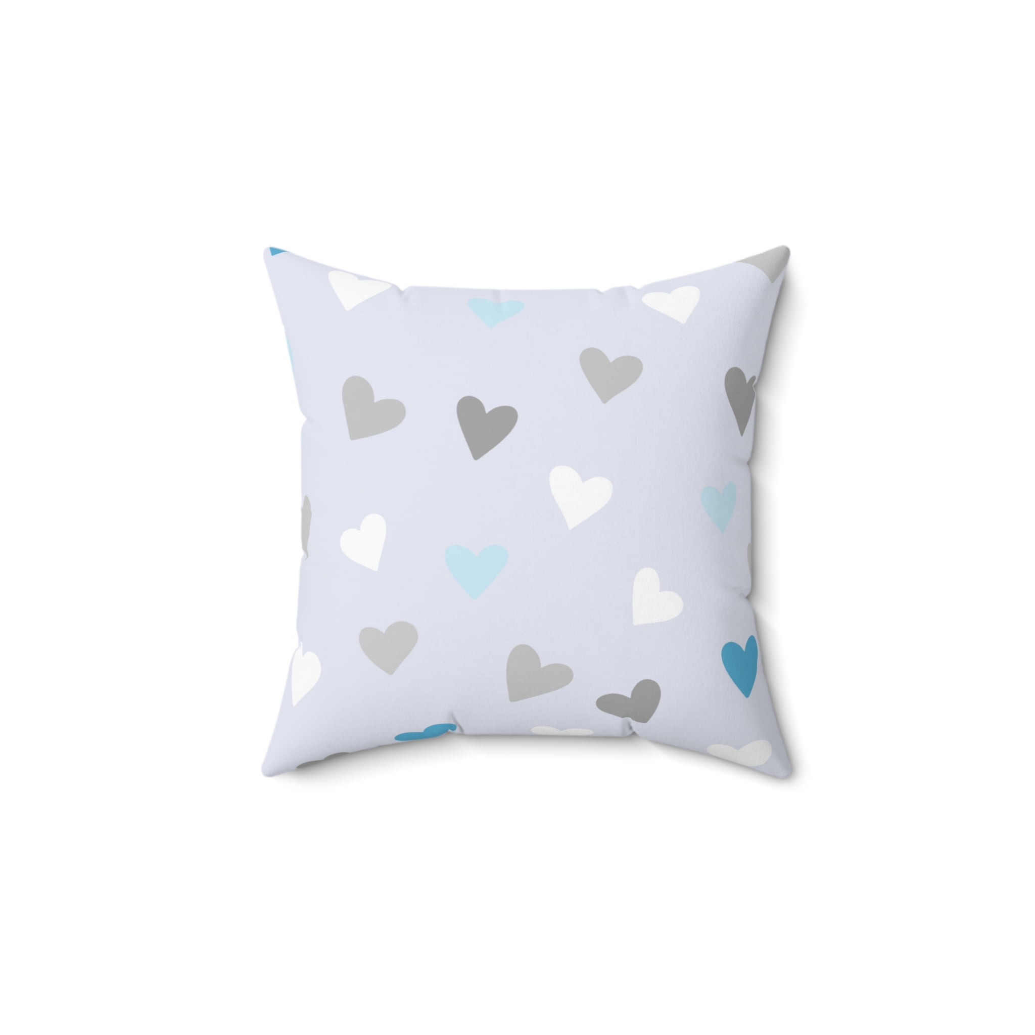 Little Blue Hearts Square Pillow - Walmart.com