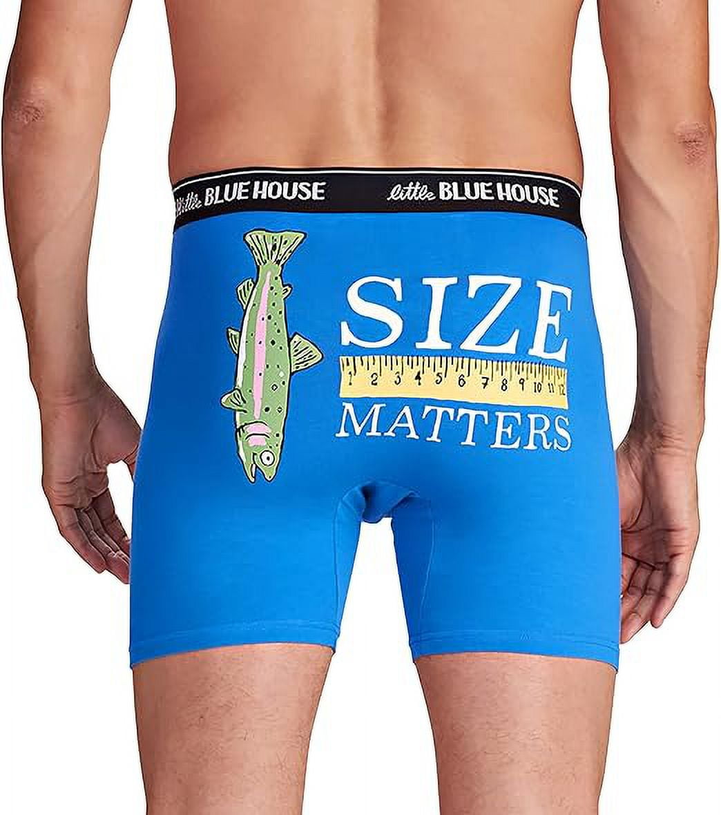 Little Blue House Men's Funny Boxer Briefs, Size Matters, Large ...