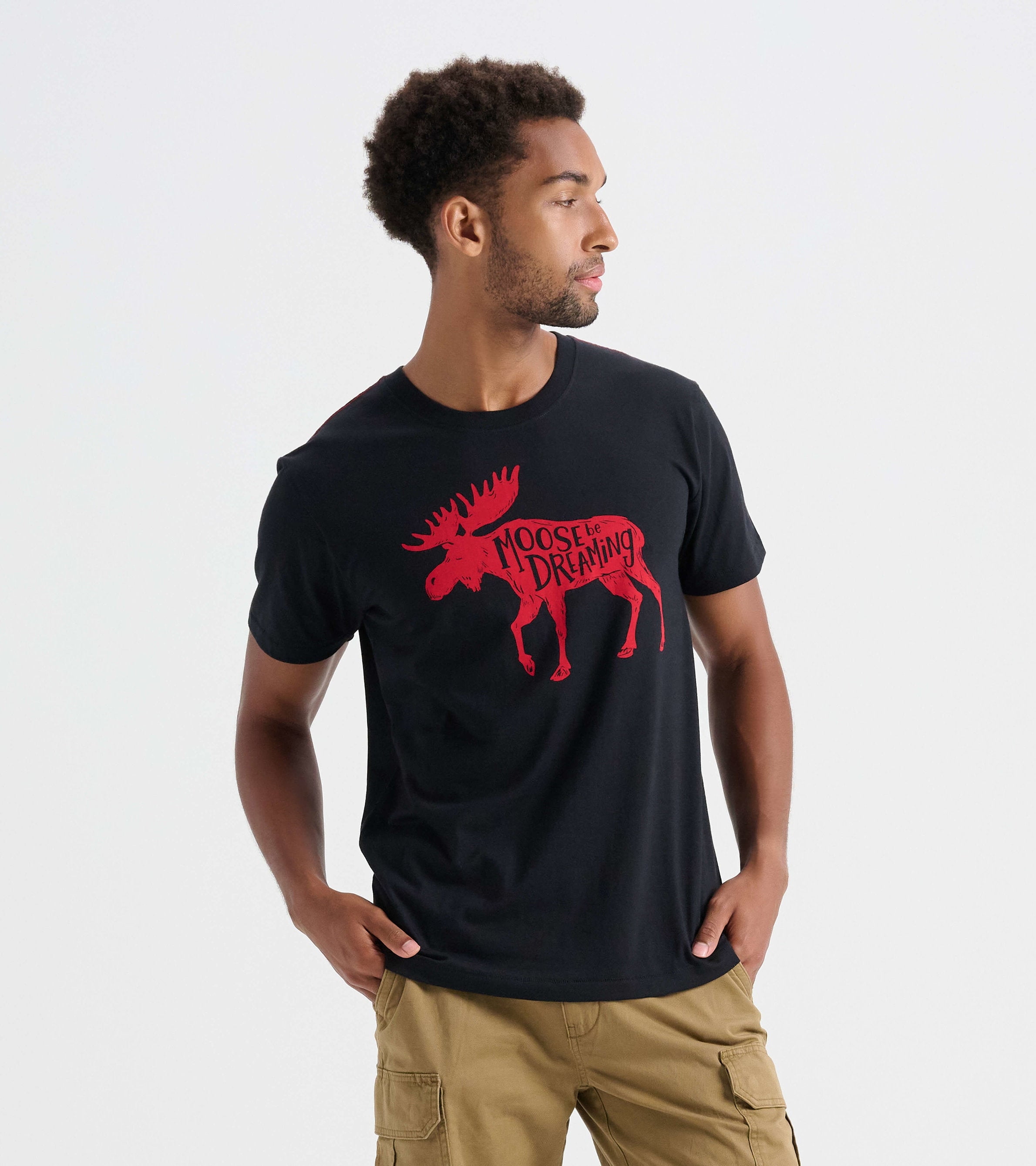 Little Blue House Men's Graphic Tee, Moose Be Dreaming - Walmart.com