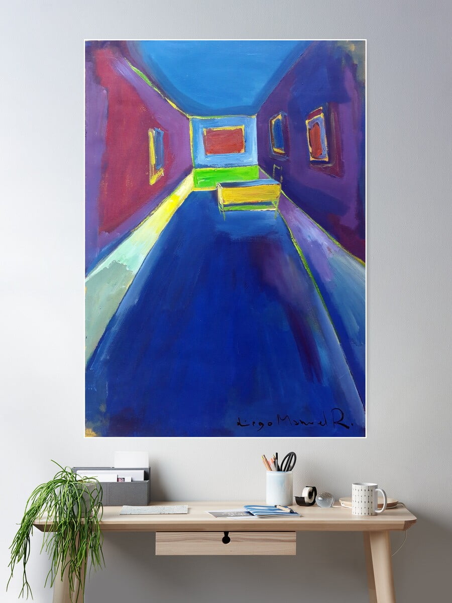 Little Blue Room Poster Wall Art, Modern Wall Decor For Living Room ...