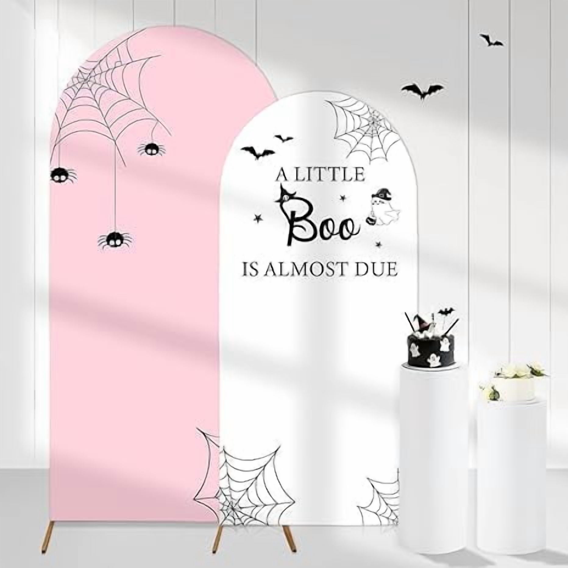 A Little Boo is Almost Due Arch Backdrop Covers Set of 2, Halloween ...