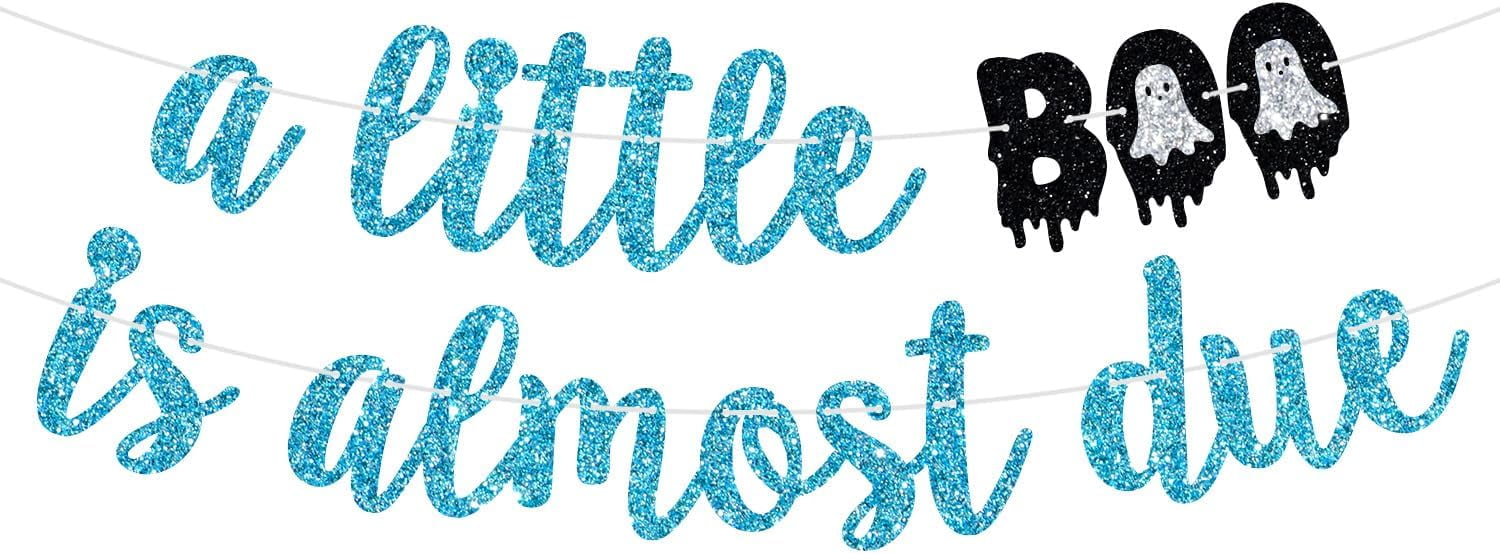 A Little Boo is Almost Due Banner, Happy Boo Day Sign, Halloween Boys ...
