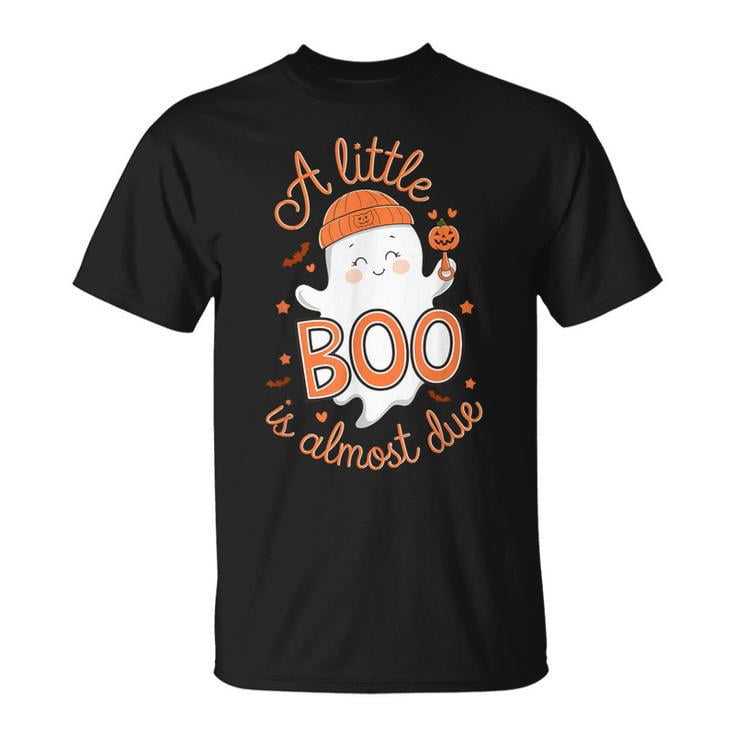 Little Boo Is Almost Due Cute Halloween Pregnancy Reveal T-Shirt ...