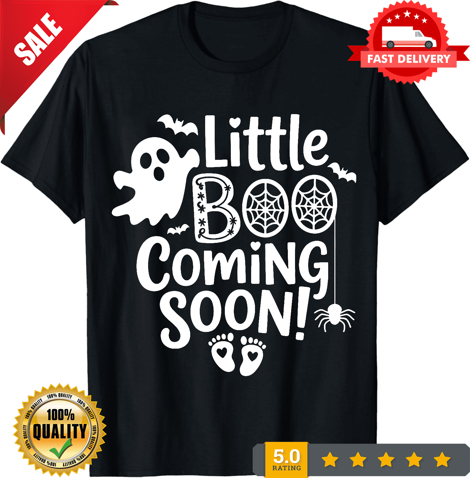 Little Boo Coming Soon Shirt, Halloween Pregnancy Announcement, Spooky ...