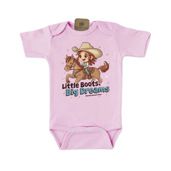 Little Boots, Big Dreams Infant Girls Western Cowgirl One Piece Romper ...