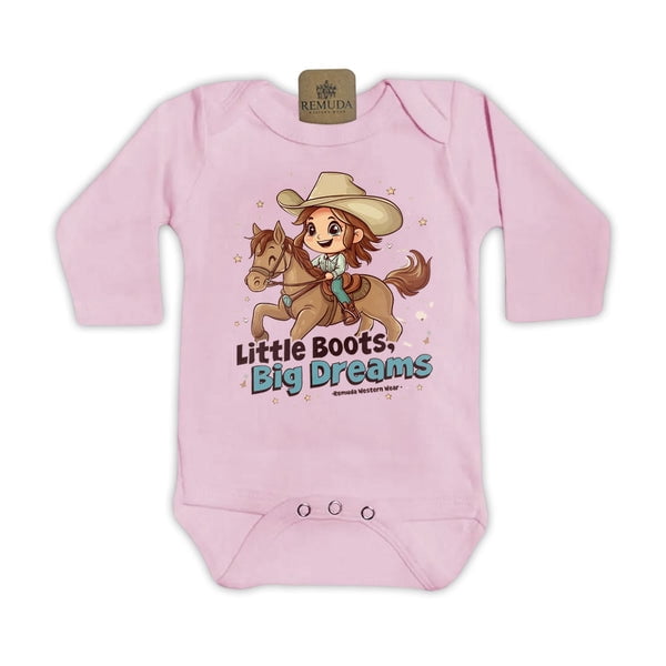 Little Boots, Big Dreams Infant Girls Western Cowgirl One Piece Romper ...