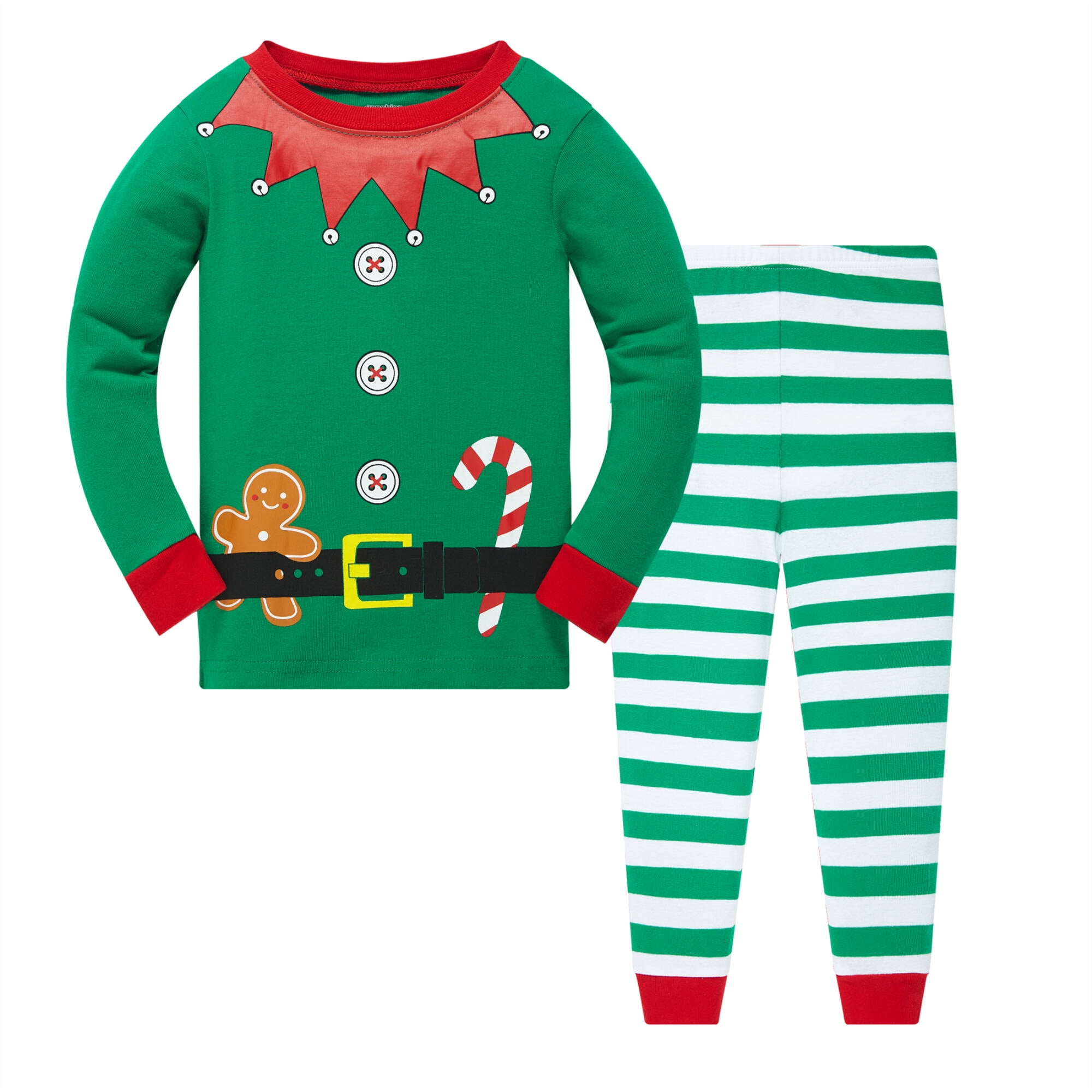 Little Boy Girl 100% Cotton Christmas Pyjamas Set Santa Claus Pjs Long ...