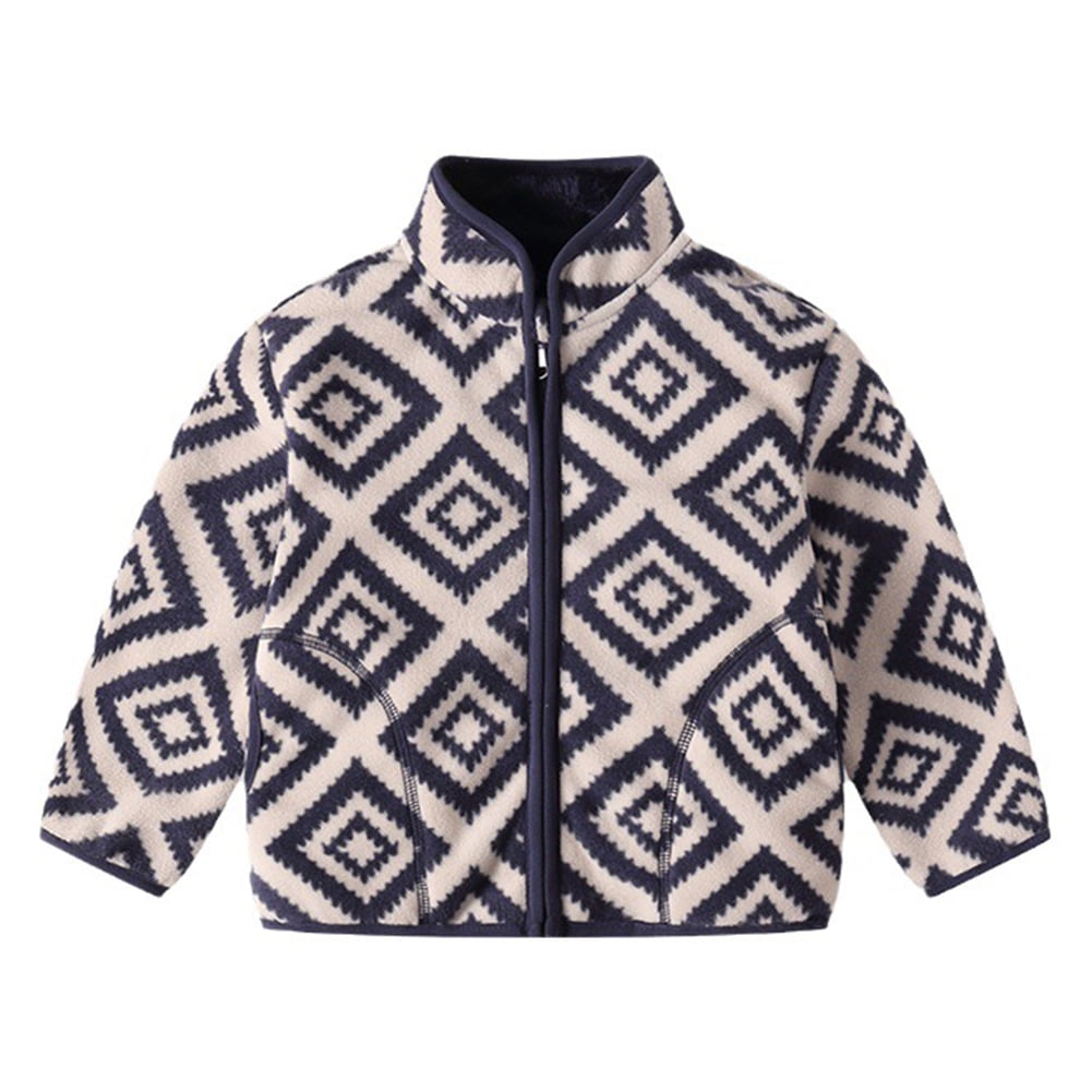 Little Boy Girl Warm Coats Long Sleeve Strip Print Fashion Jacket Coats ...