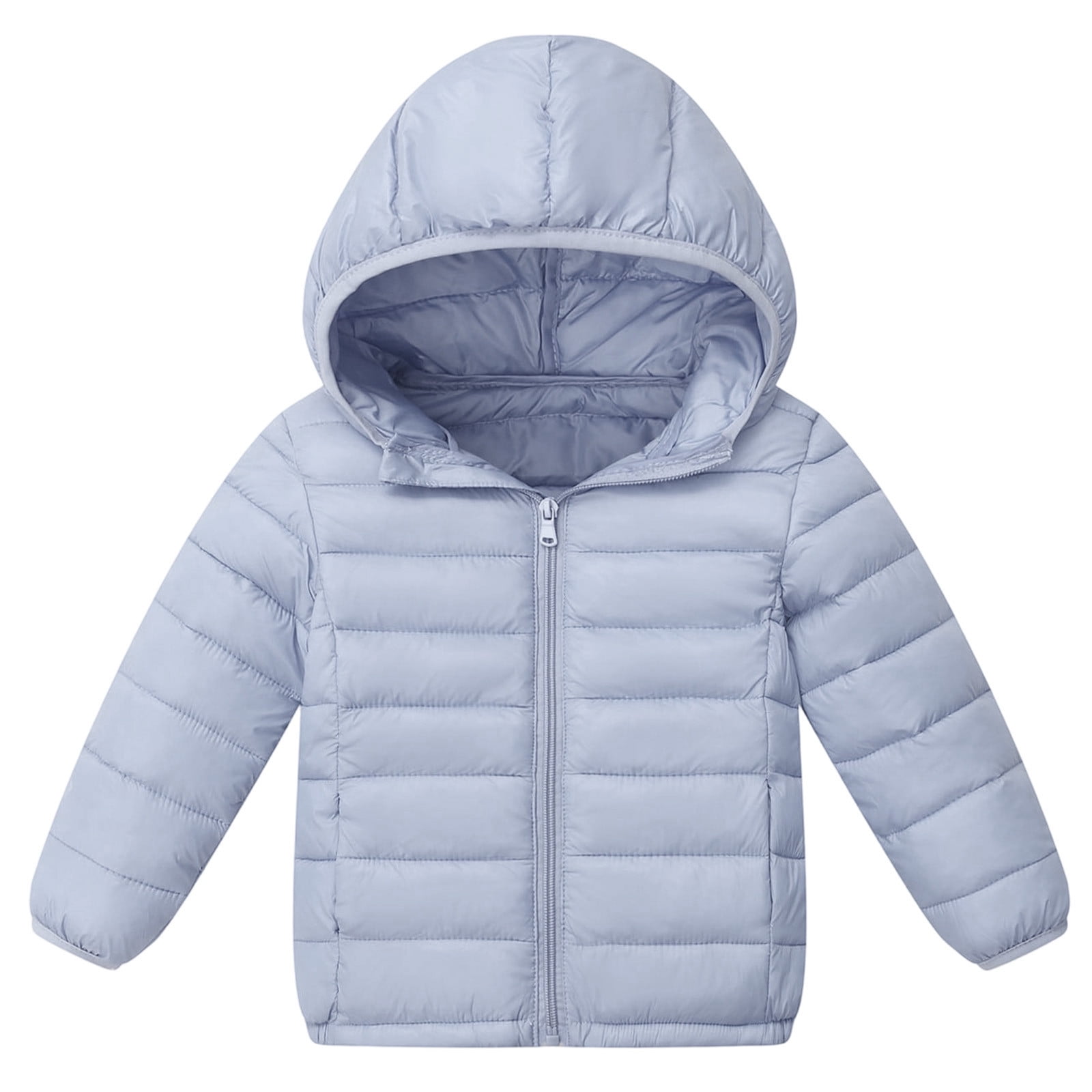 Little Boy Lightweight Down Jacket Warm Solid Color Full Zip Padded ...