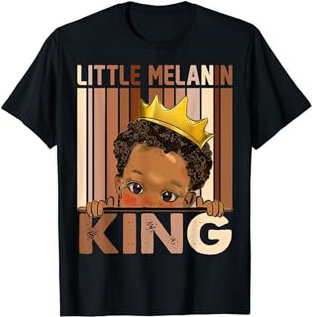 Little Boy Melanin King Black History Kids African America T-Shirt ...