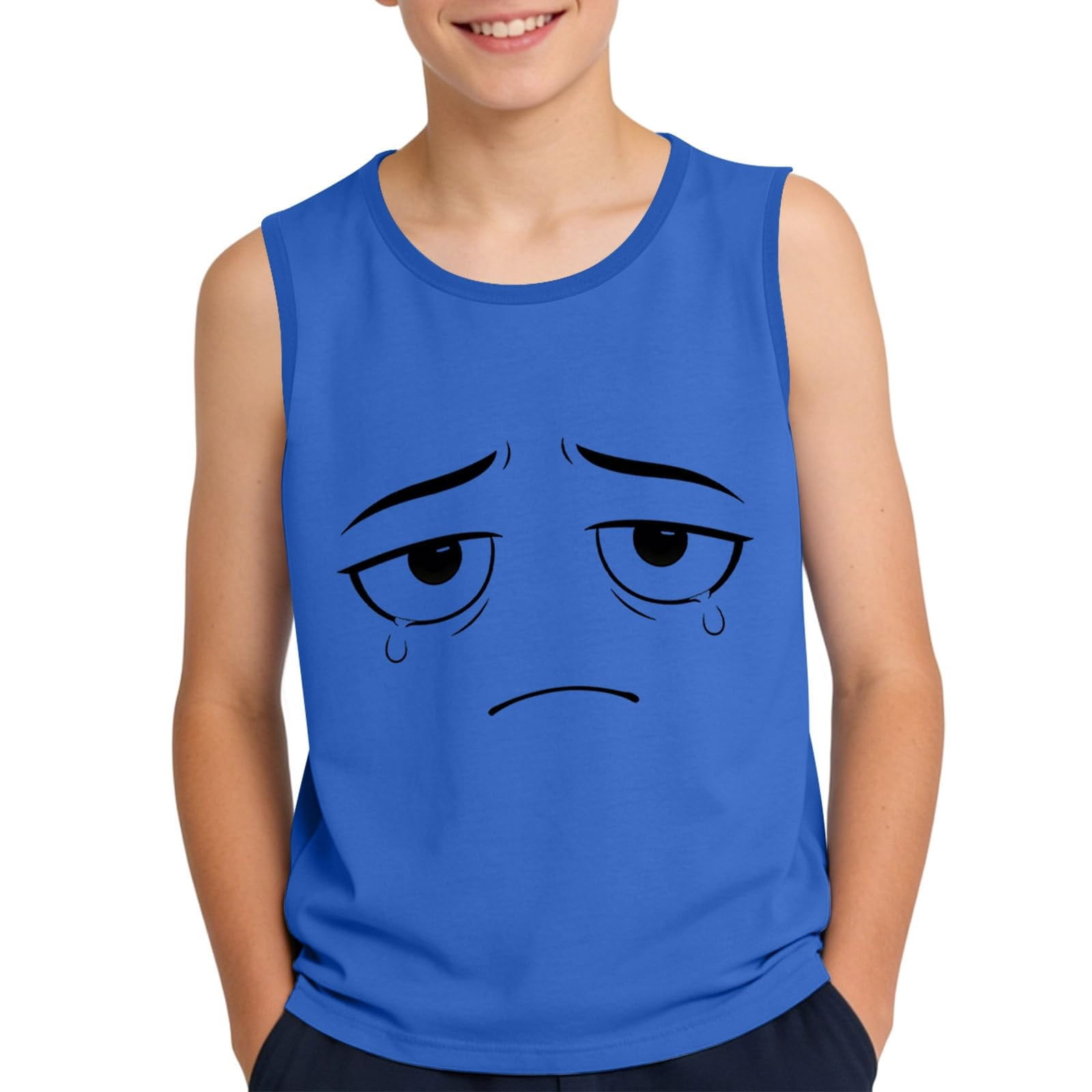 Little Boy Tops Lightweight Cartoon Print Sleeveless Blend Comfort Boys ...