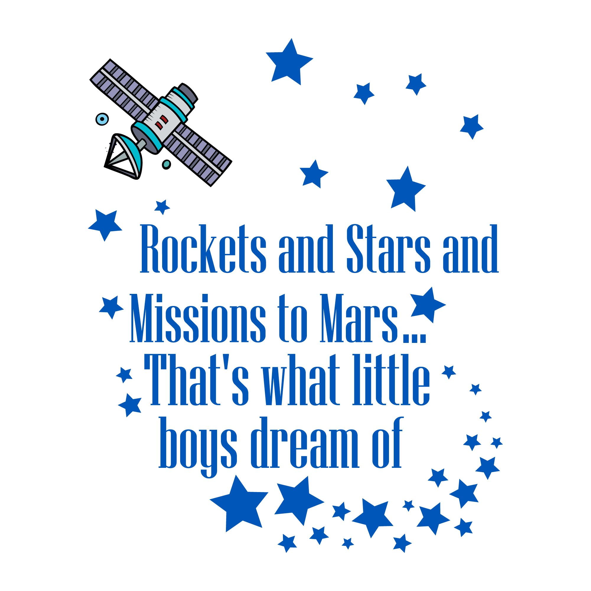 Little Boy's Dream Rockets and Stars Wall ArtWall Decal Decoration ...