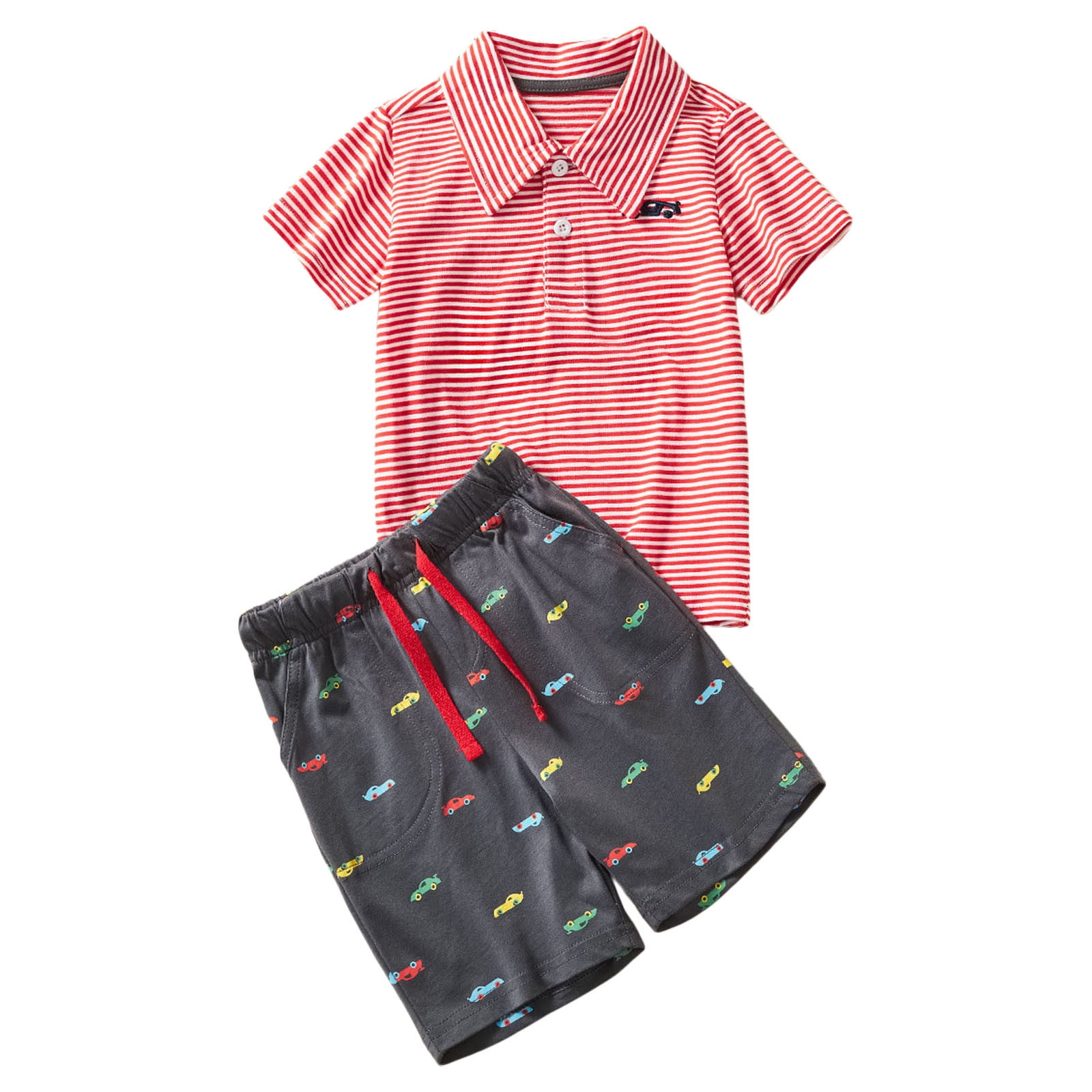 Little Boy's Shorts Outfits Short Sleeve Polo Shirt With Shorts Summer ...