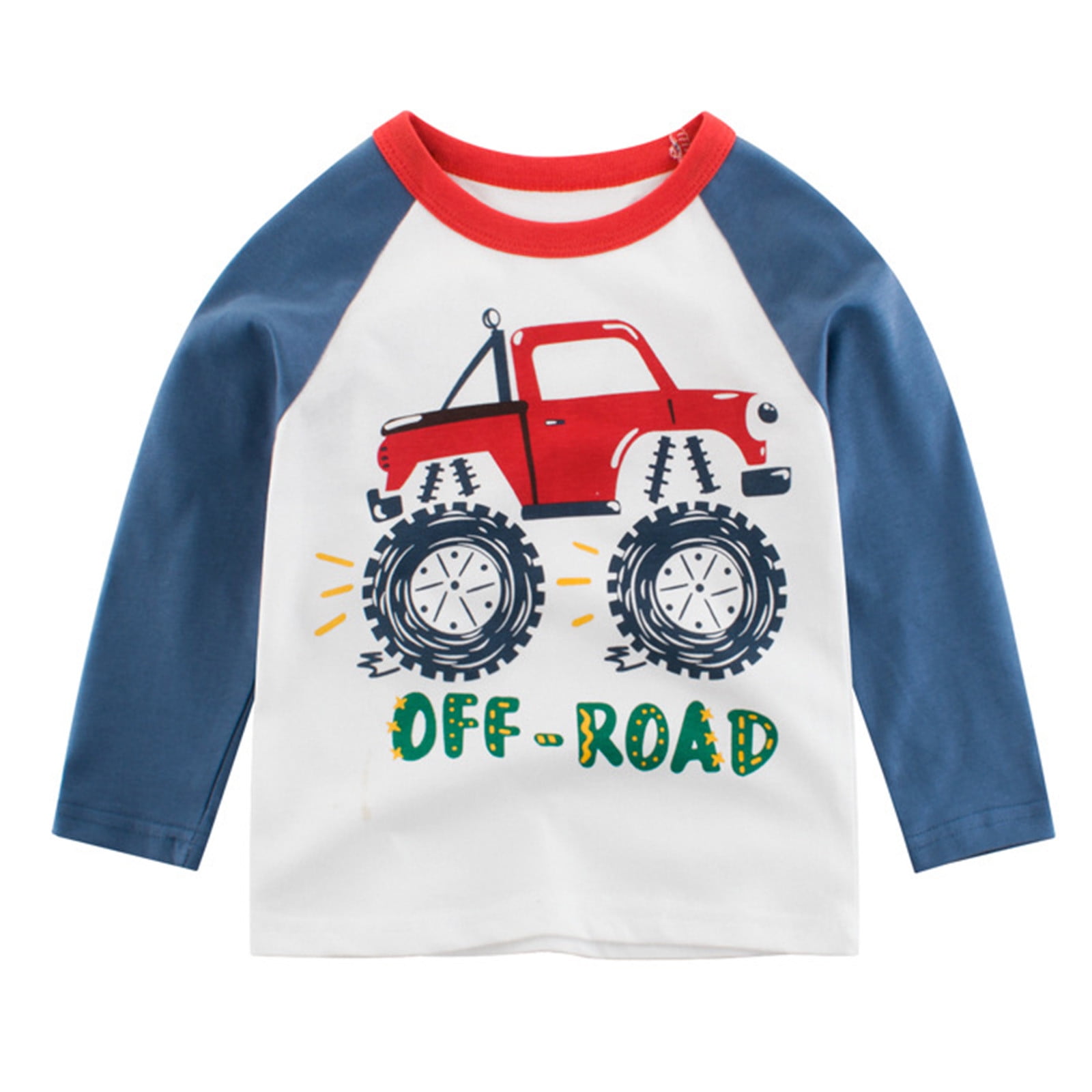 Little Boy's T Shirts Cotton Long Sleeve Crewneck T-Shirt Graphic ...
