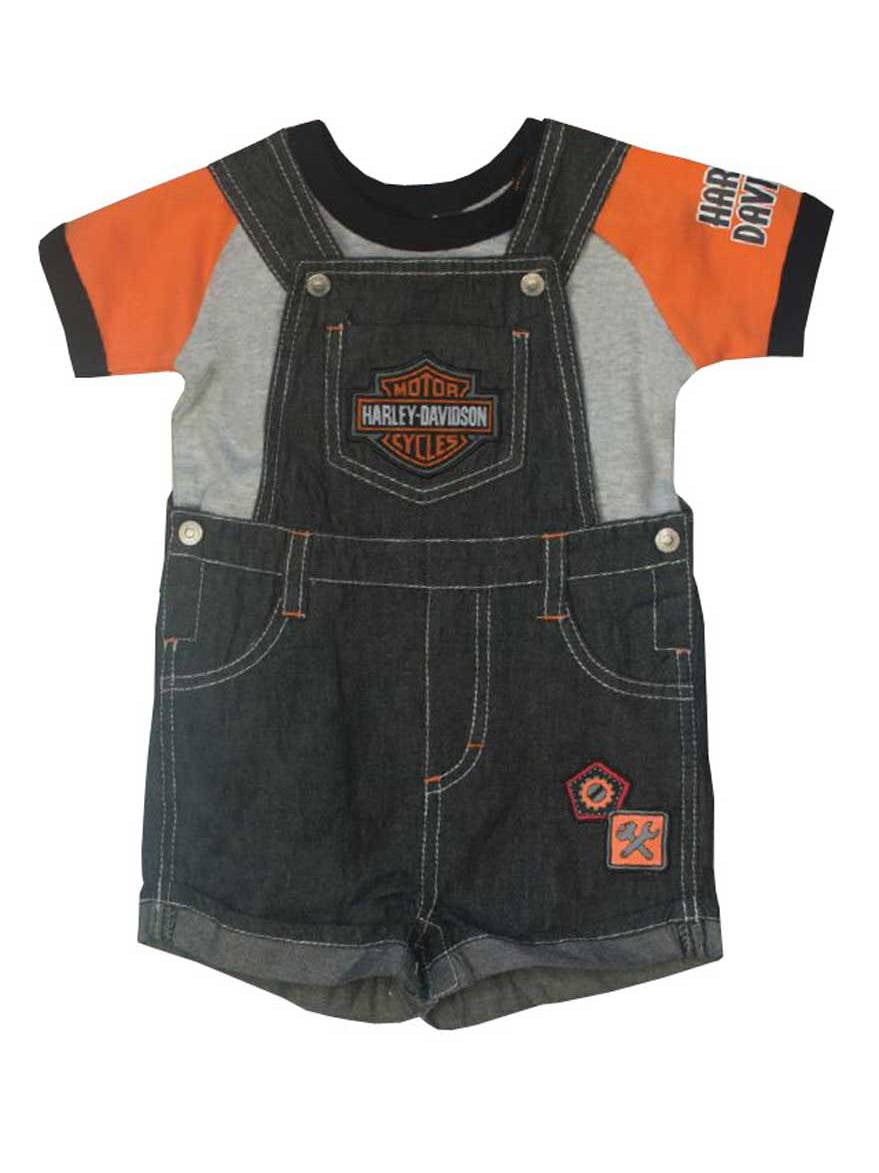 Little Boys' 2 Piece Denim Overall Shorts & Creeper Set 3071657 ...