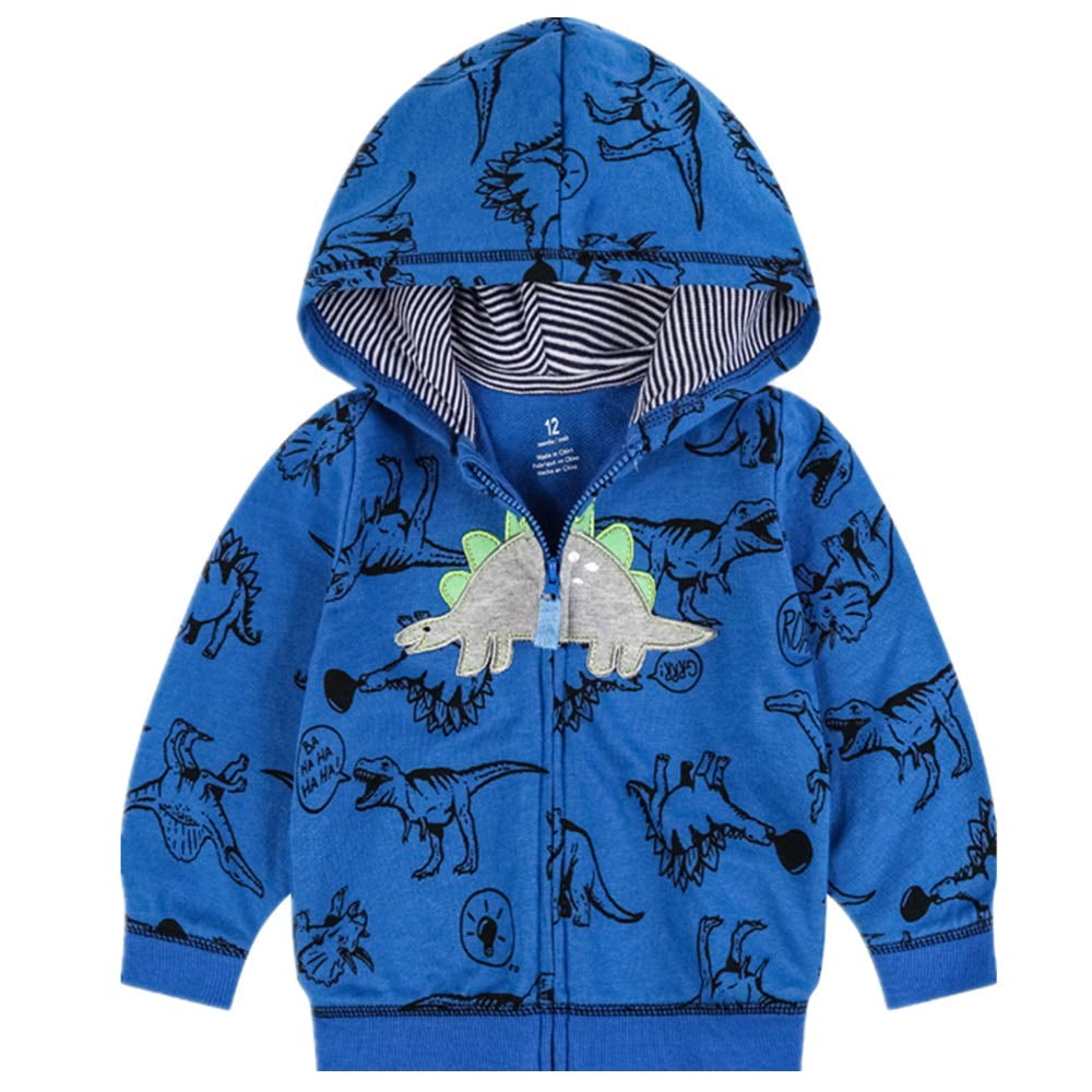 Little Boys Dinosaur Hoodies Cotton Zipper Jackets Kids Sport Winter Sweatshirts for Toddler Boy ...