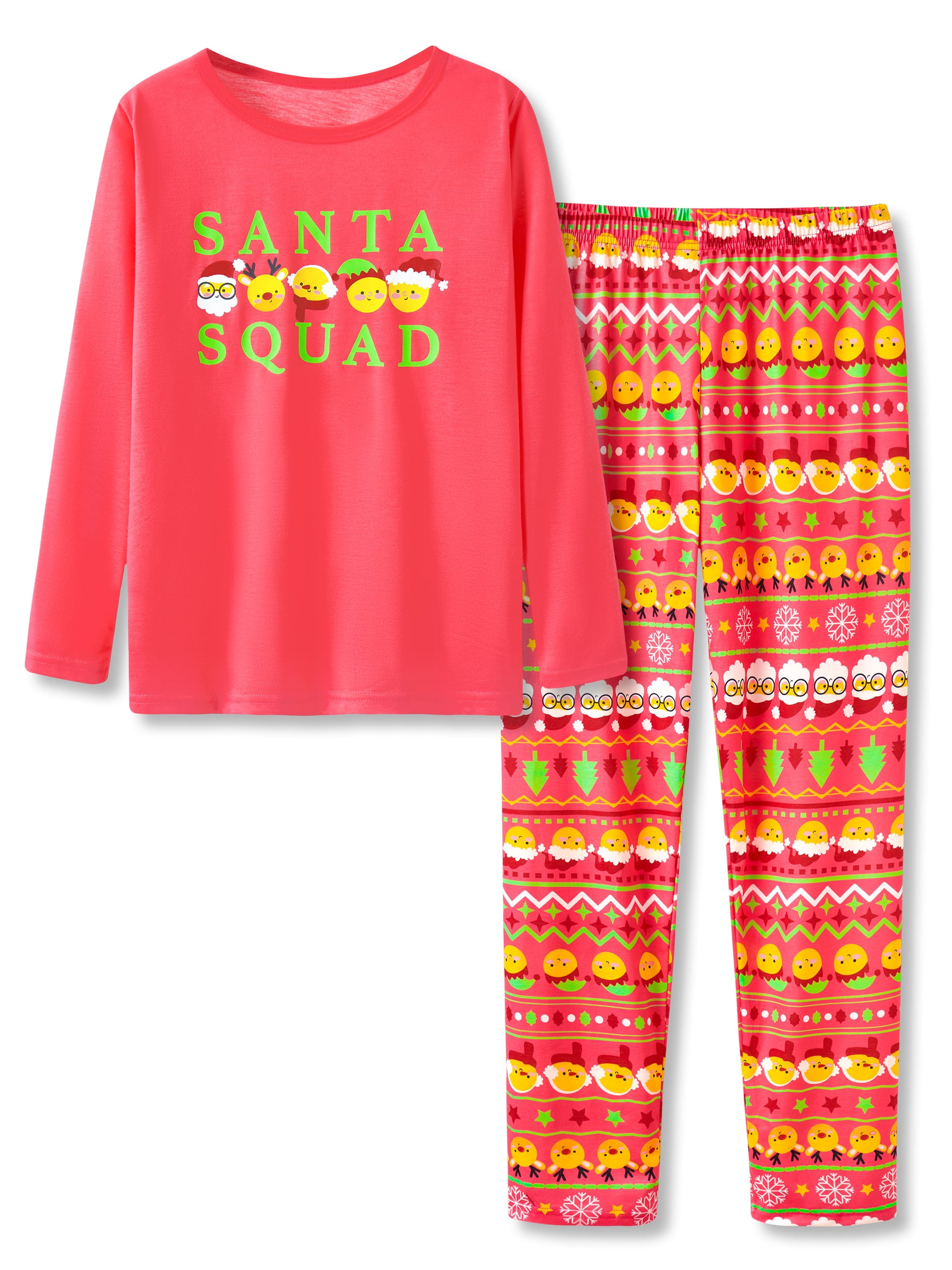 Little Boys Girls Christmas Pajamas Set Santa Squad Long Sleeves 2 ...