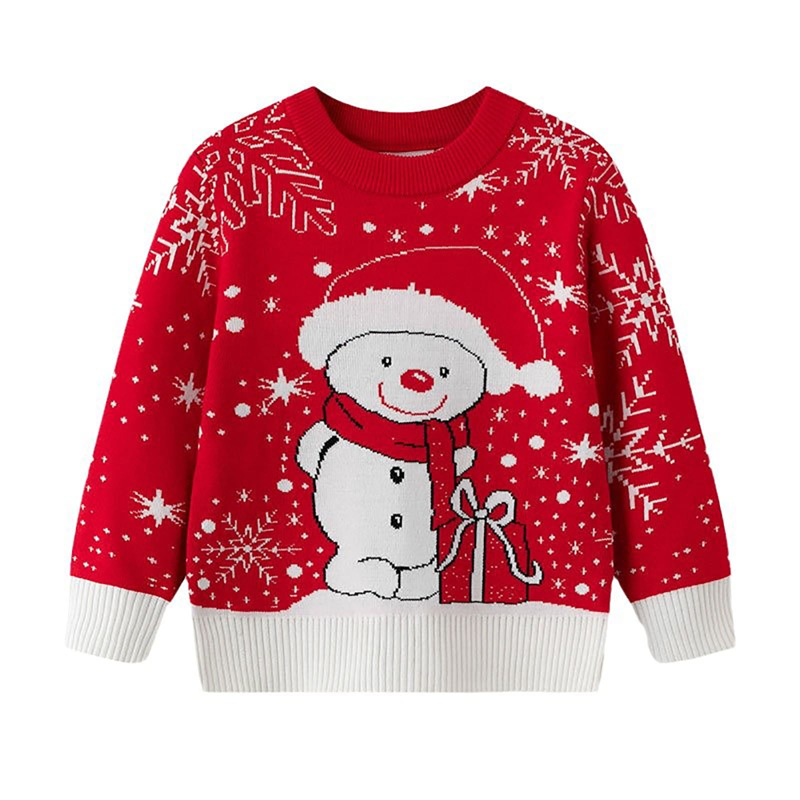 Little Boys Girls Kids Christmas Sweater Xmas Holiday Party Crewneck ...