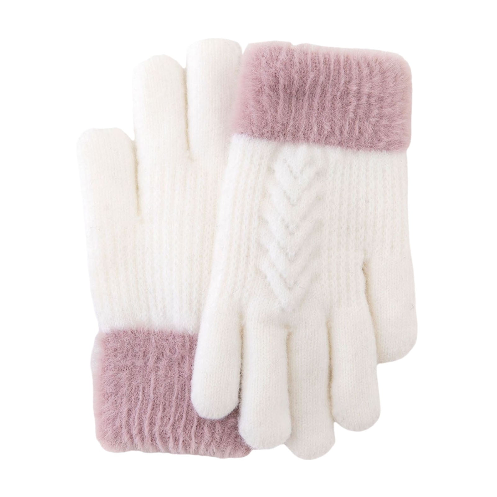 Little Boys Girls Winter Snow Gloves Thick Knit Fleece Lined Winter ...