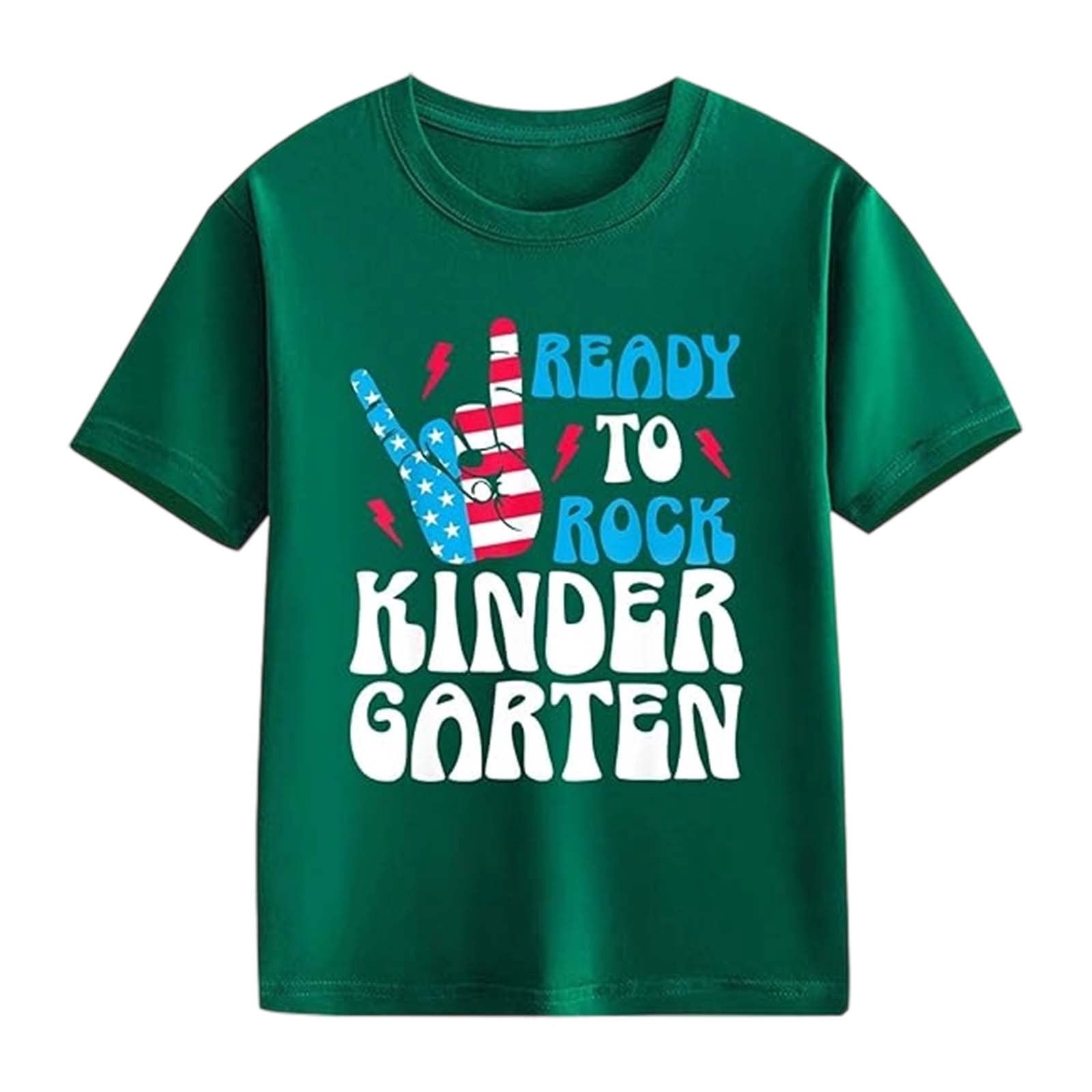 Little Boys Kids Back School T Shirt Patriotic Rock Hand Print Top ...