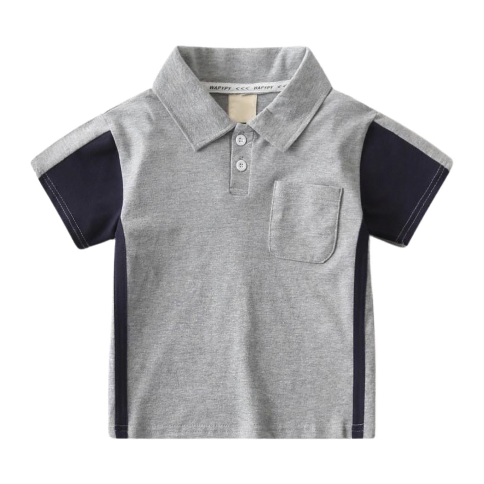 Little Boys Kids Boys Short Sleeve Casual Loose Shirt Button Closure ...