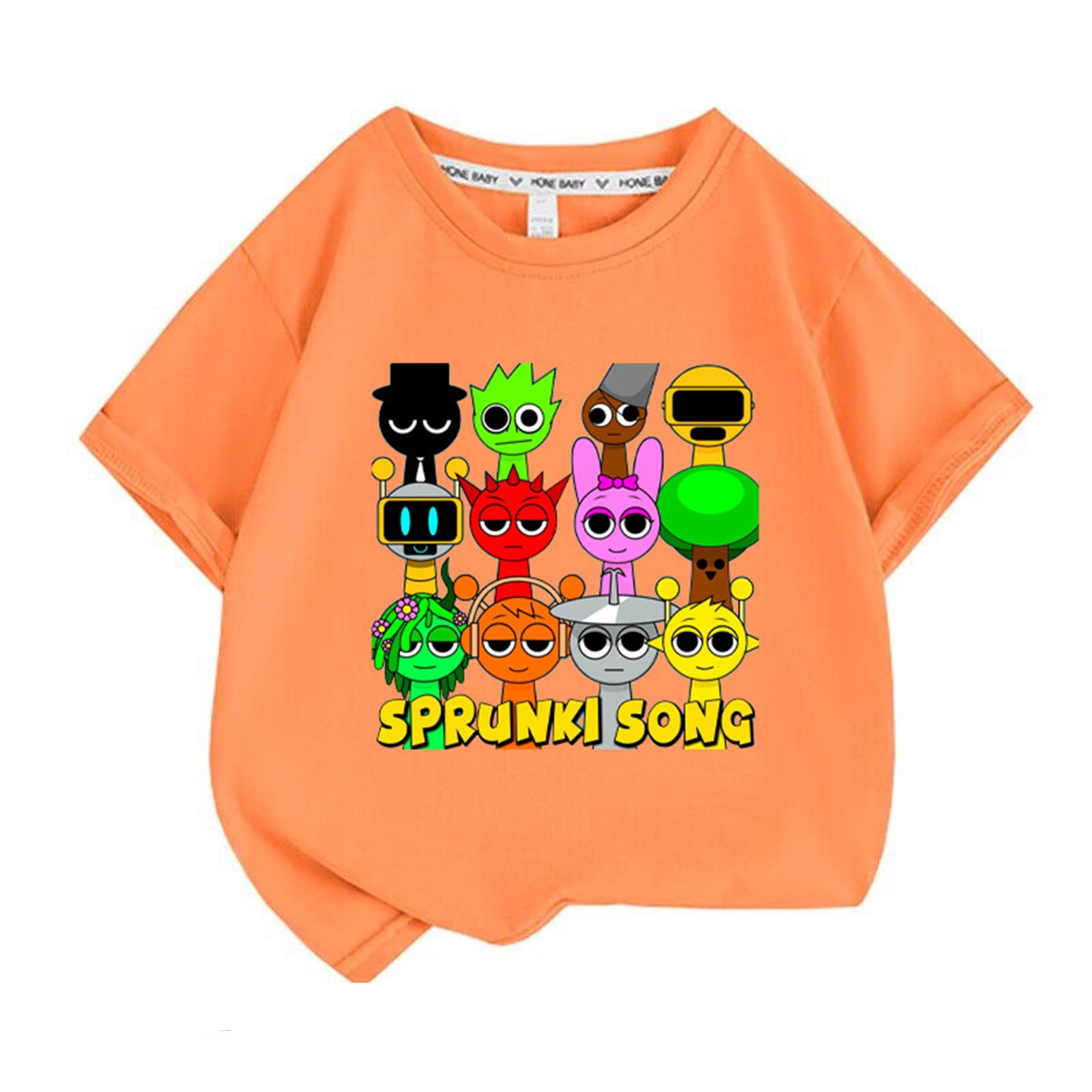 Little Boys Kids Sprunki Shirt For Fans Kids Sprunki Figure Printed Sweatshirt Orange,6-7T ...