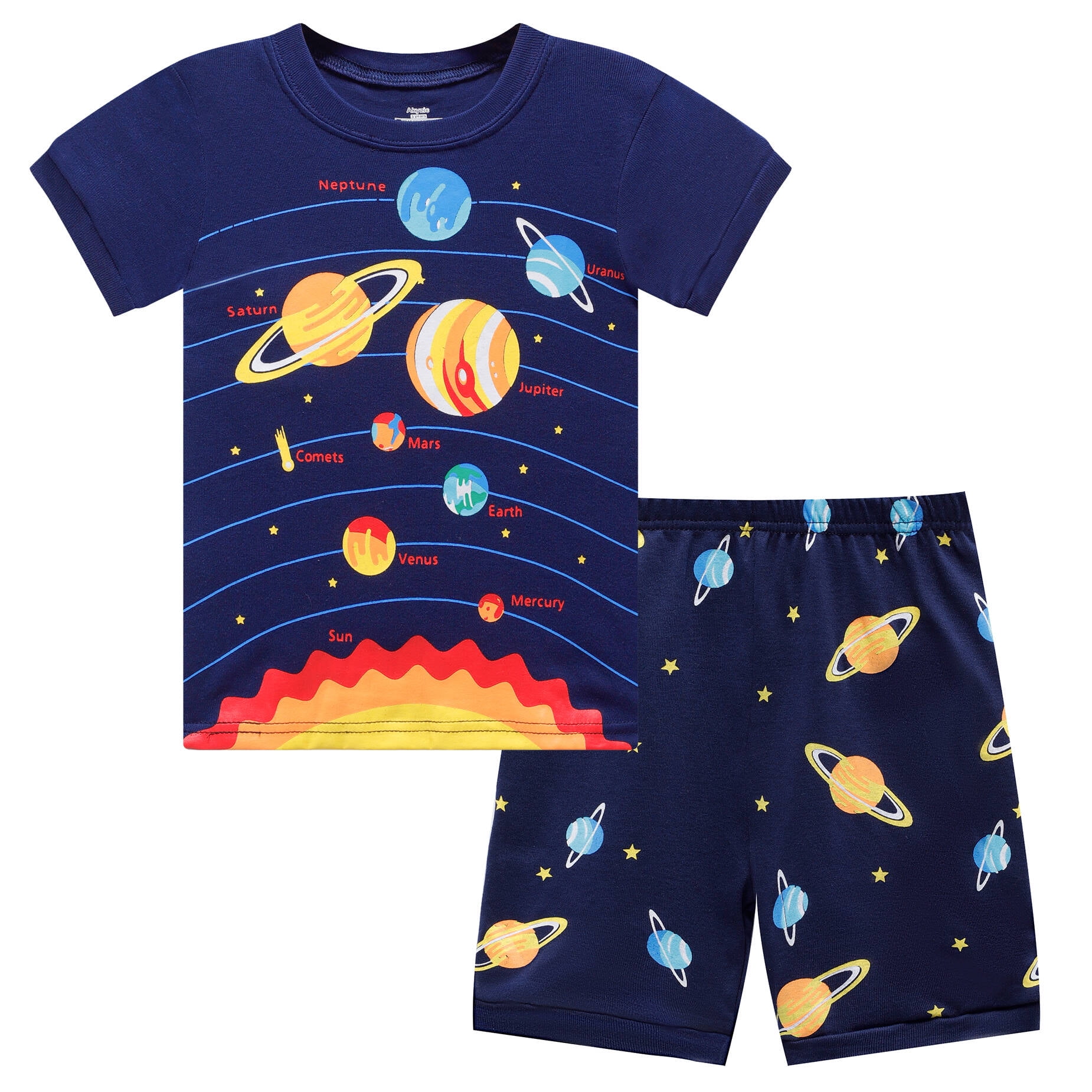 Sytepopcy Toddler Boy Pajamas, 100% Cotton, Short Sleeve Summer Clothes ...