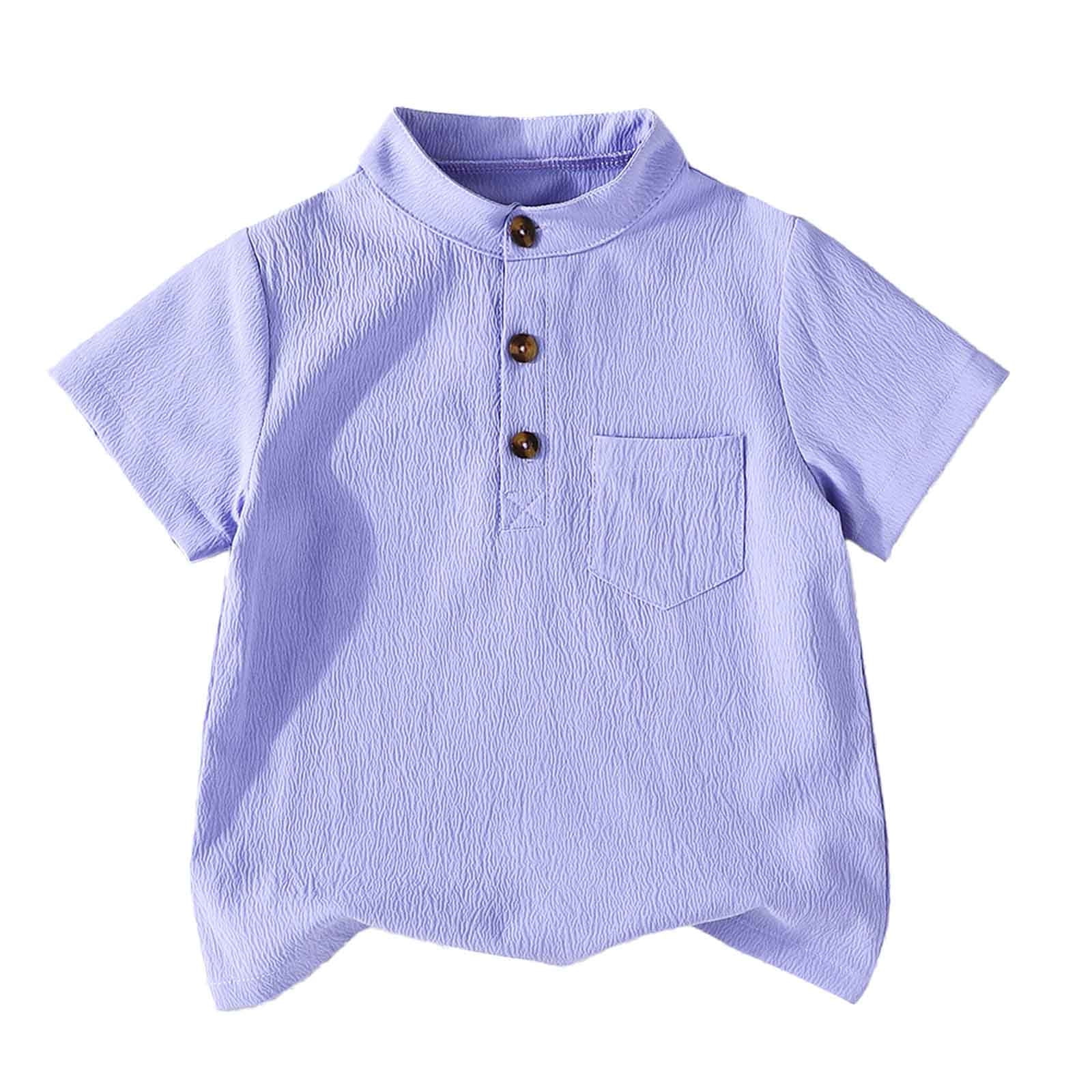 Little Boys' Polo Shirt Purple Polo Shirt Summer Shirt Short Sleeve ...