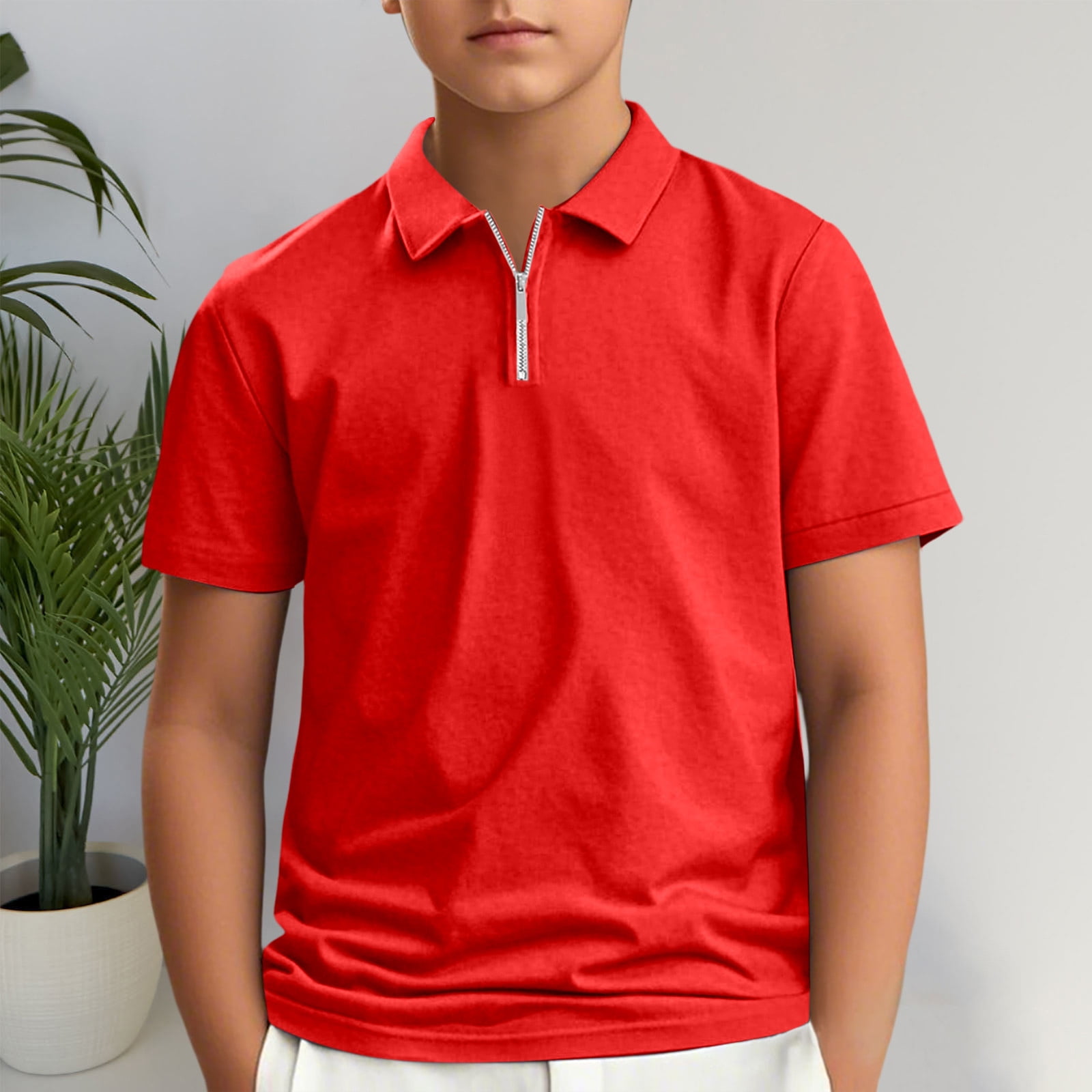 Little Boys' Polo Shirt Red Collar Shirt Kids Collar Shirts Boys Short ...