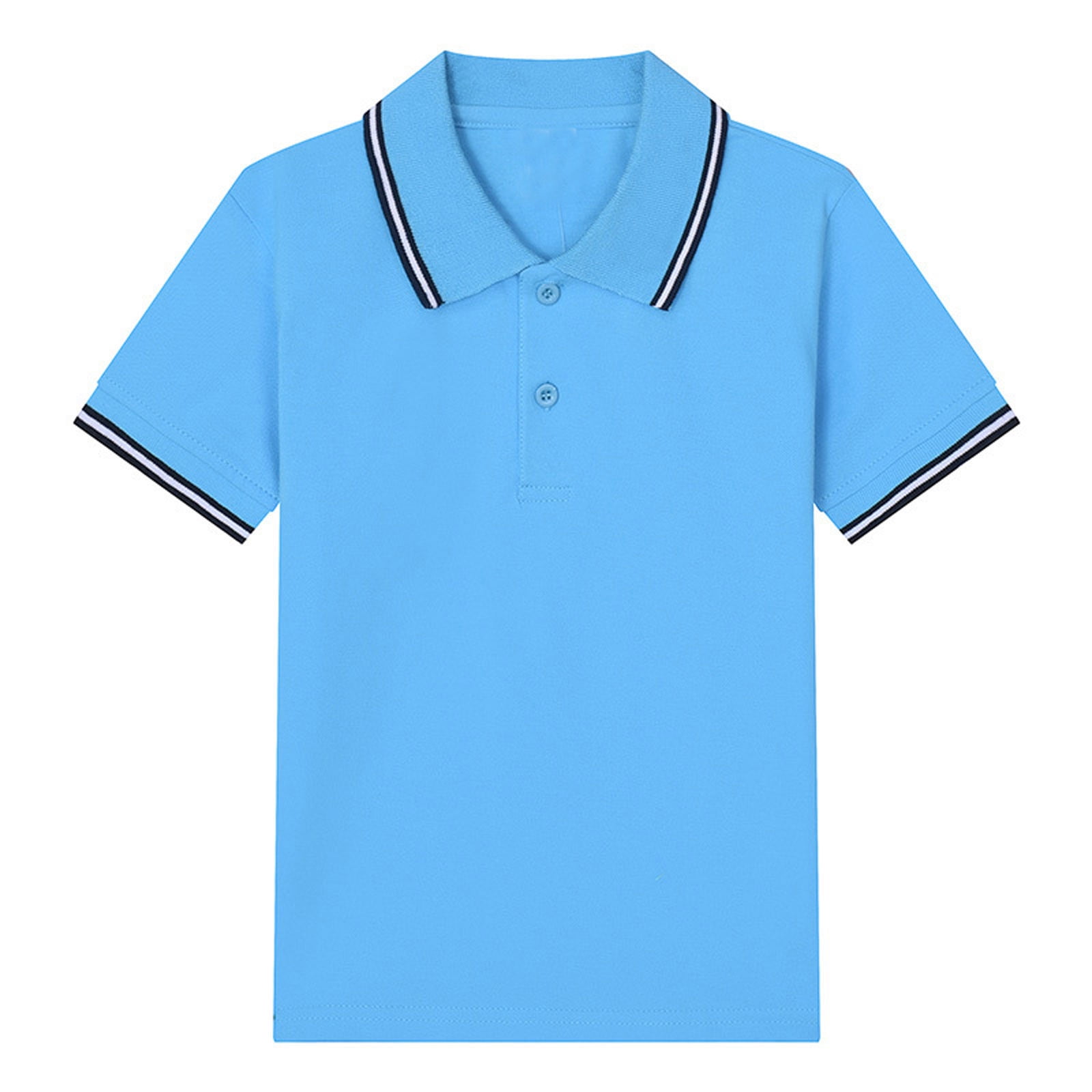 Little Boys' Polo Shirt Sky Blue Polo Shirt Short Sleeve Toddler Shirts ...