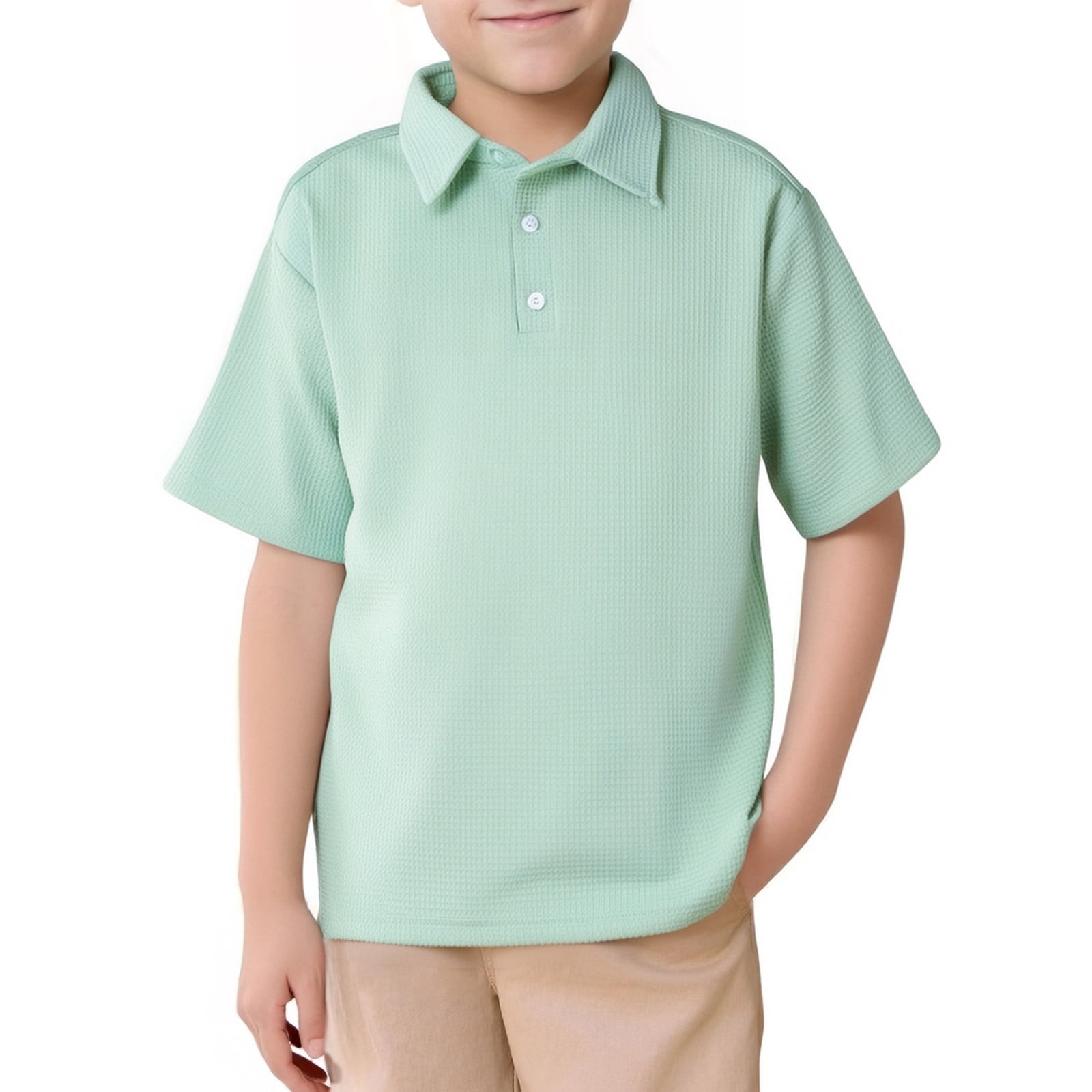 Little Boys' Polo Shirts Light Green Boys Uniform Shirts Kids Collar ...