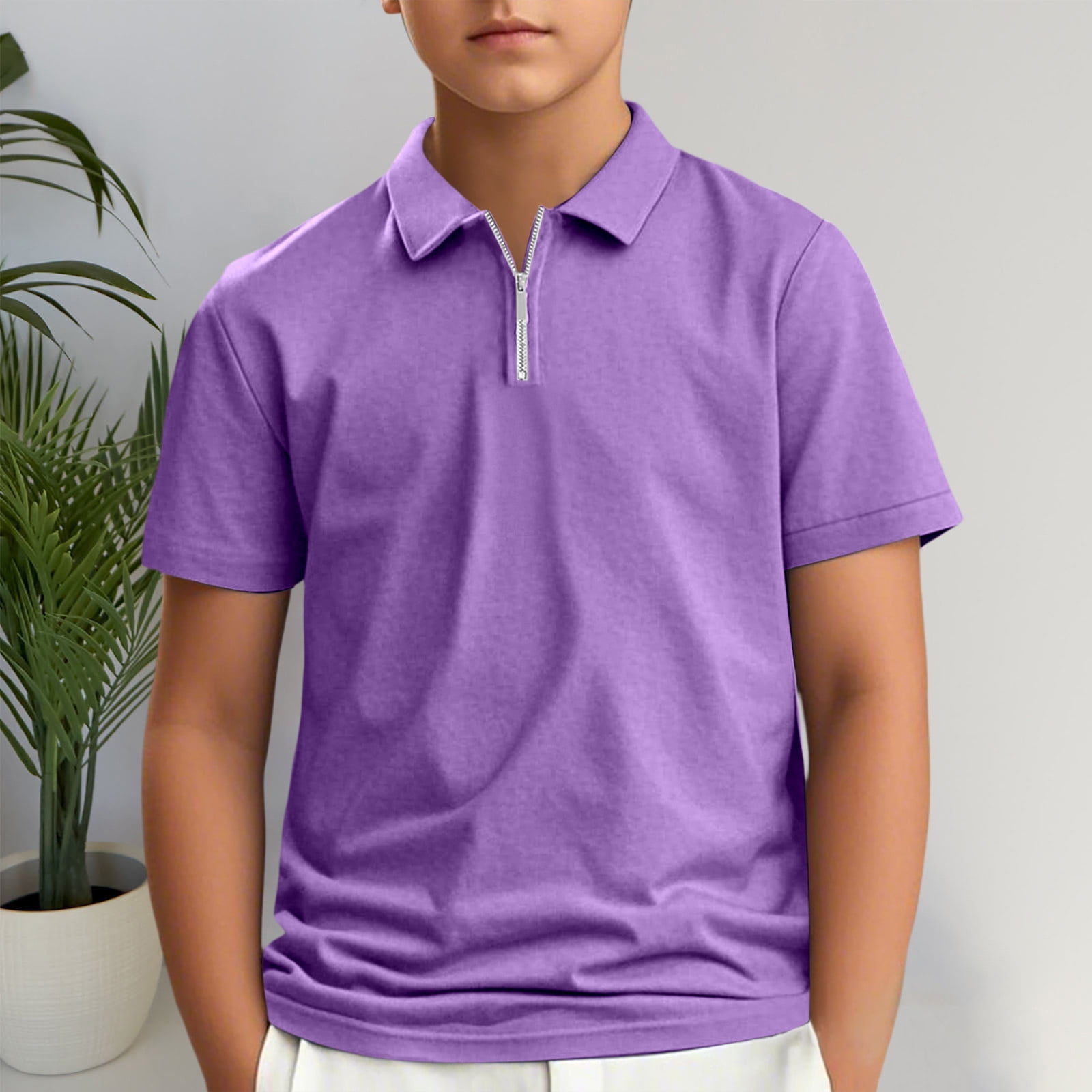 Little Boys' Polo Shirts Purple Boys Uniform Shirts Kids Collar Shirts ...