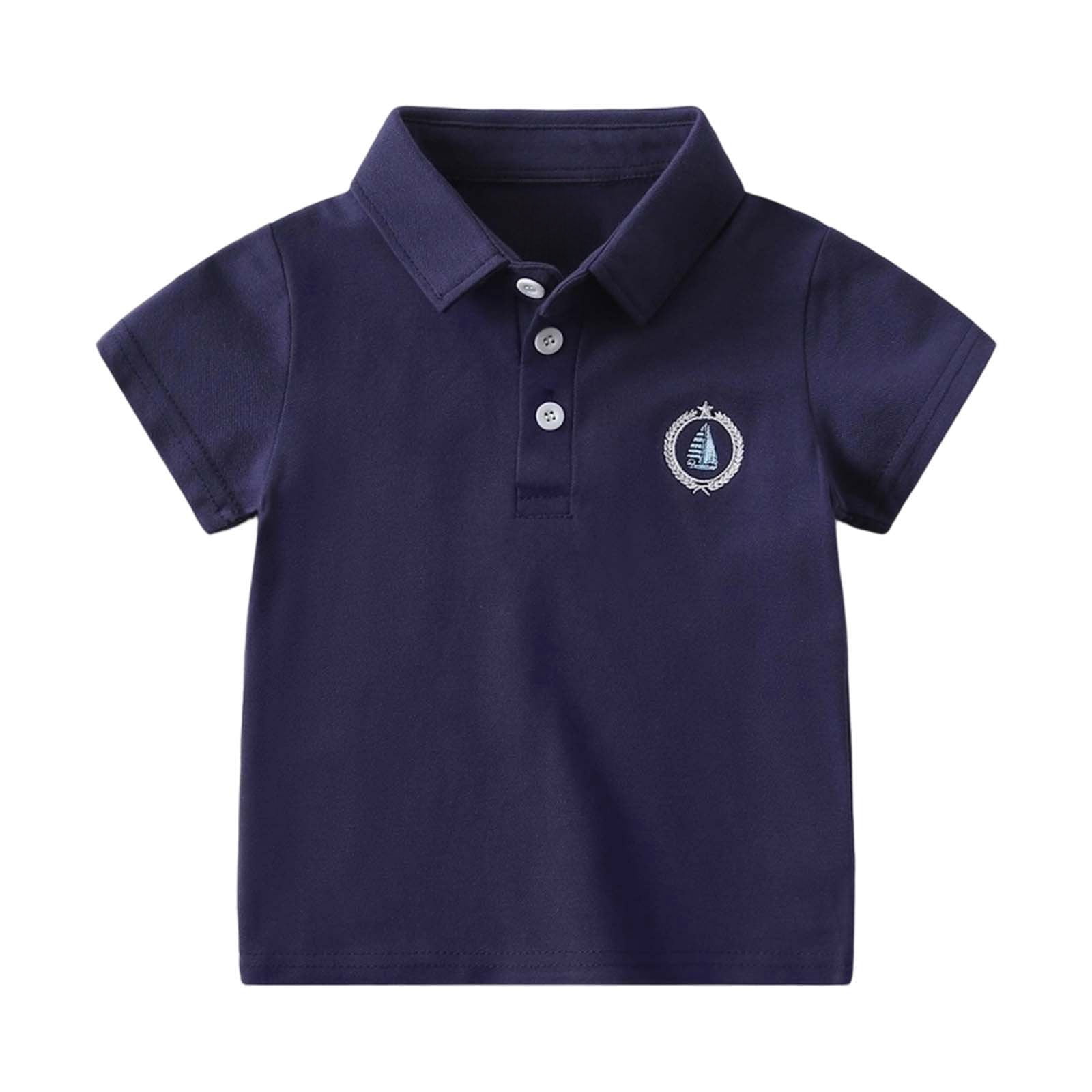 Little Boys Shirts Classic Short Sleeve Collar Comfort Blend Boys ...