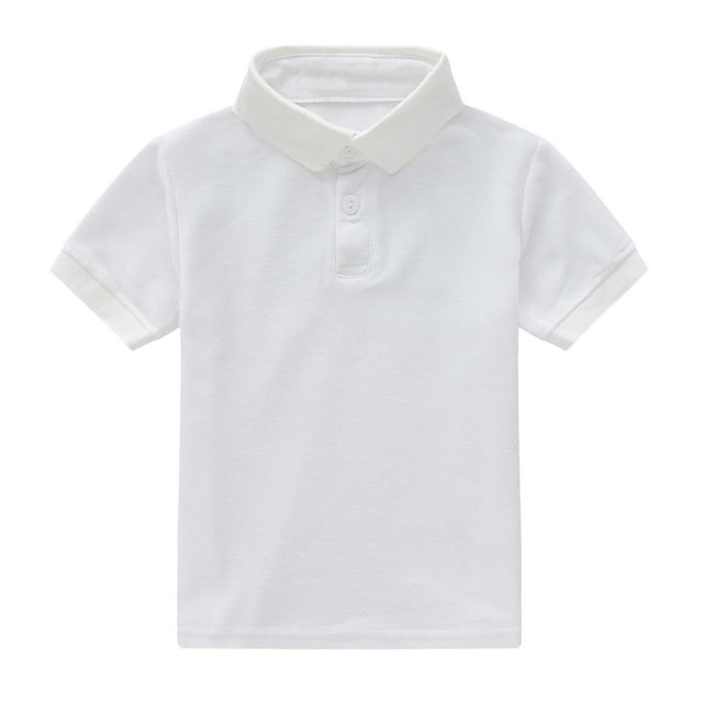 Little Boys Summer Casual Polo Shirt Short Sleeved Basic Polos Versatile Pullover T Shirt ...