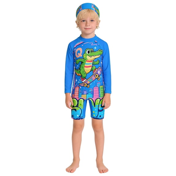 Little Boys Swim Suits Long Sleeve Rash Guard And Upf 50 Sun Protection ...
