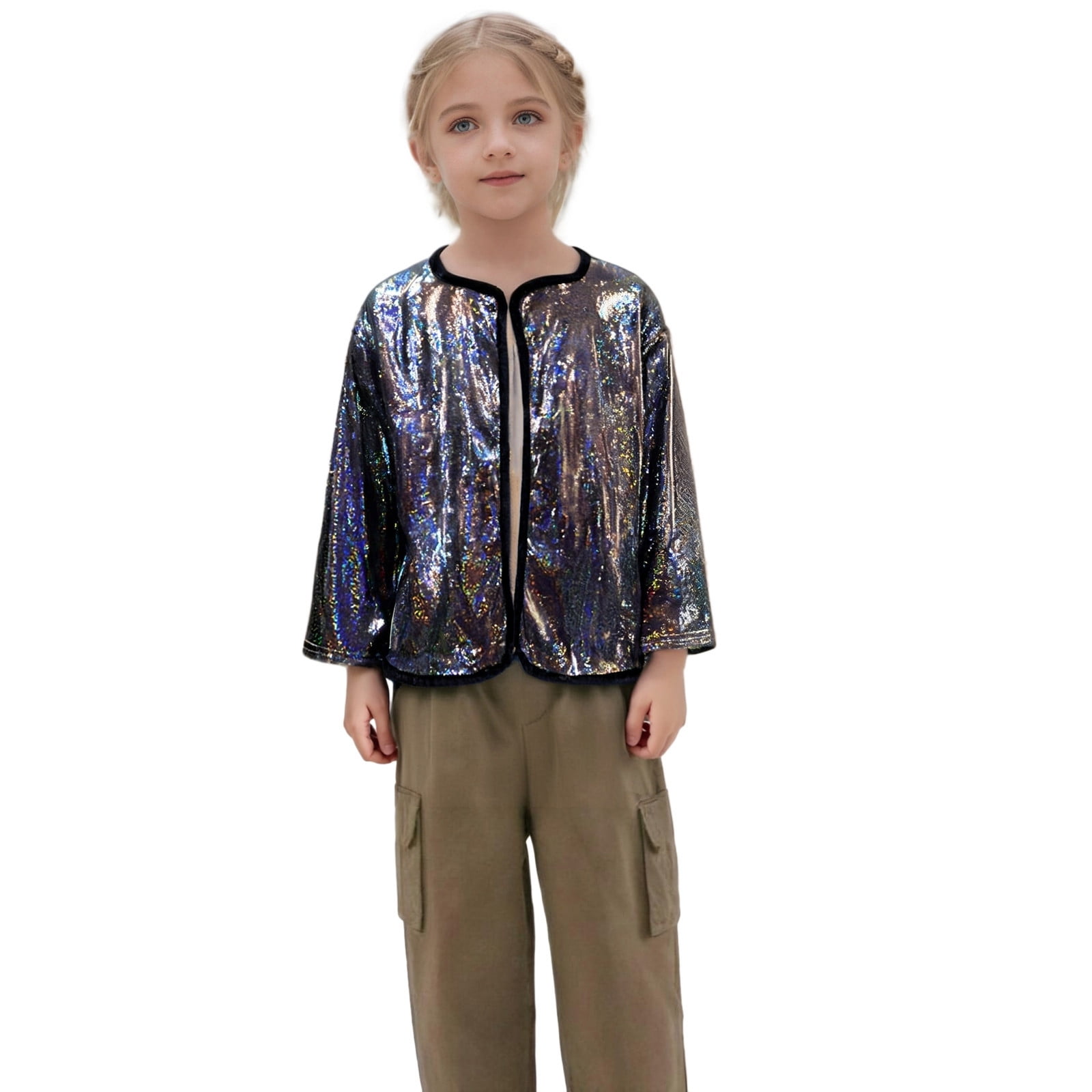 Little Boys T Shirts Shiny Sequin Jacket Long Sleeve Lightweight ...