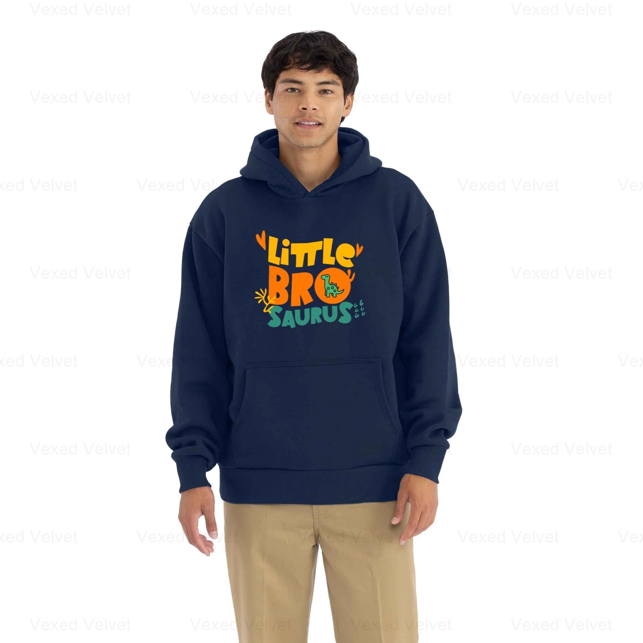 Little Bro Saurus Hoodie Cute Dino Brother Graphic Fun Matching Style ...