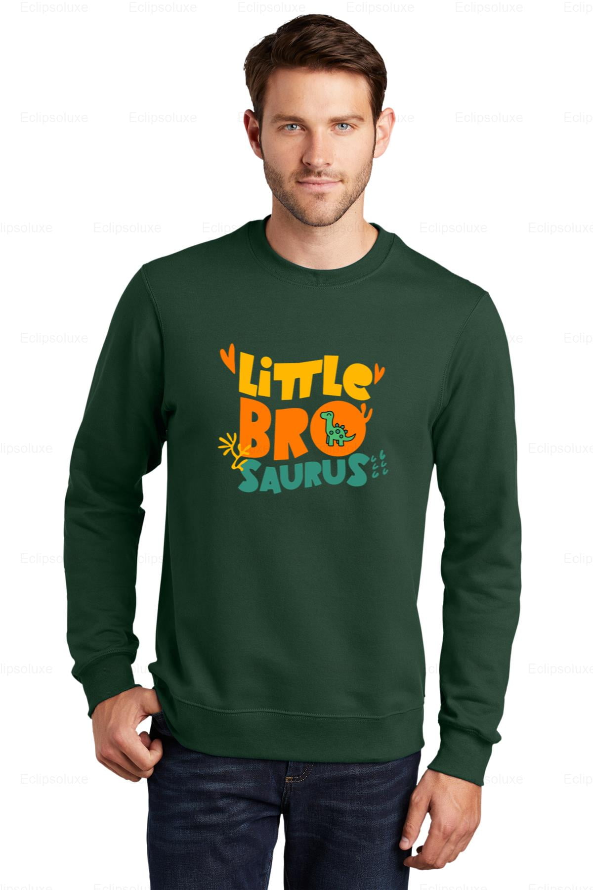 Little Bro Saurus Sweatshirt Cute Dino Brother Graphic Fun Matching up ...