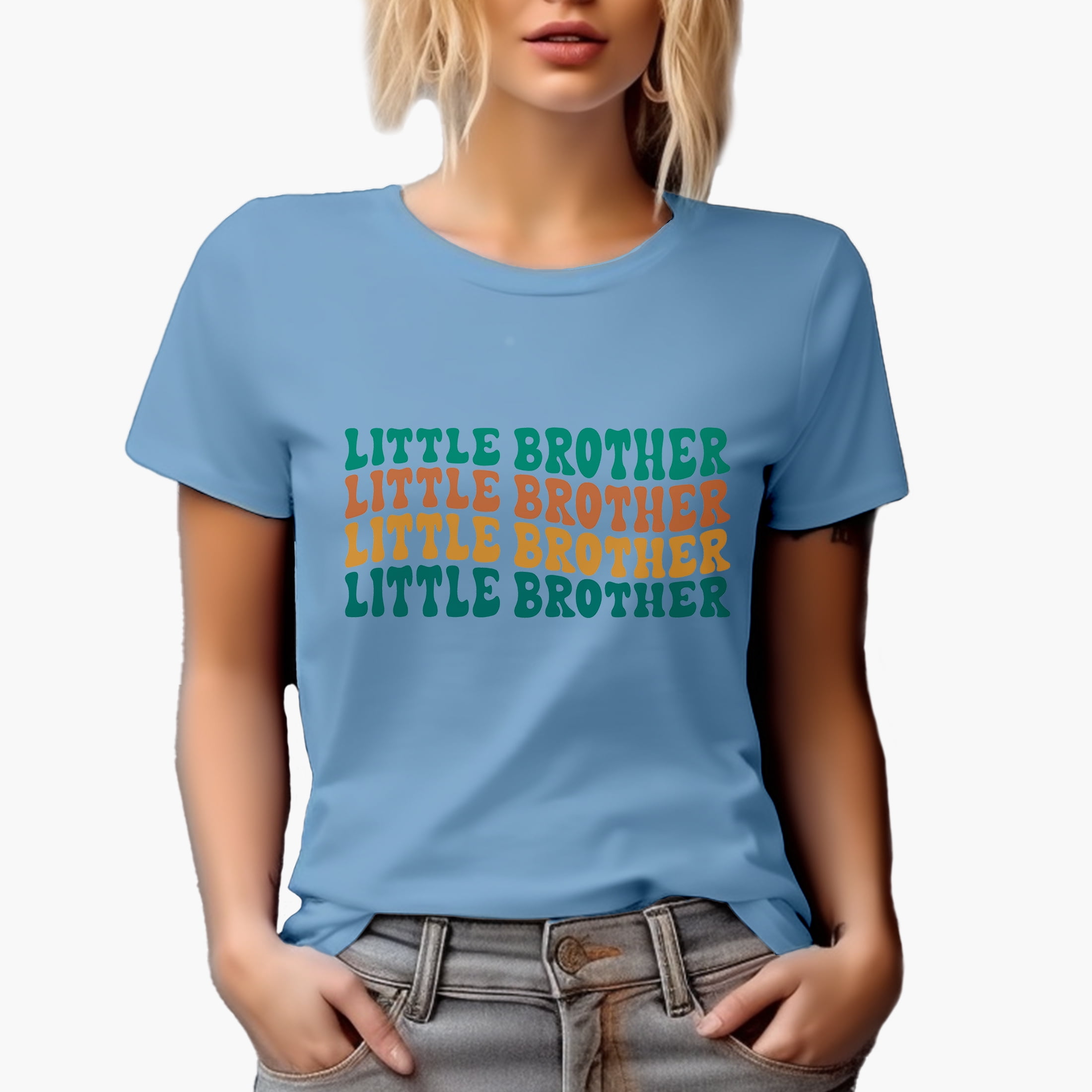 Little Brother, Younger Sibling or Family Themed, Groovy Retro Wavy ...