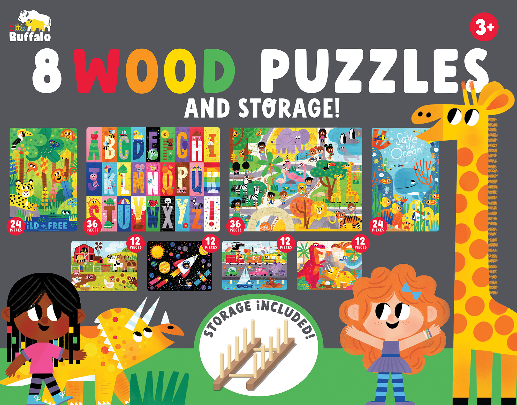 Little Buffalo 4-pack Wooden Learning Jigsaw Puzzles - Walmart.com