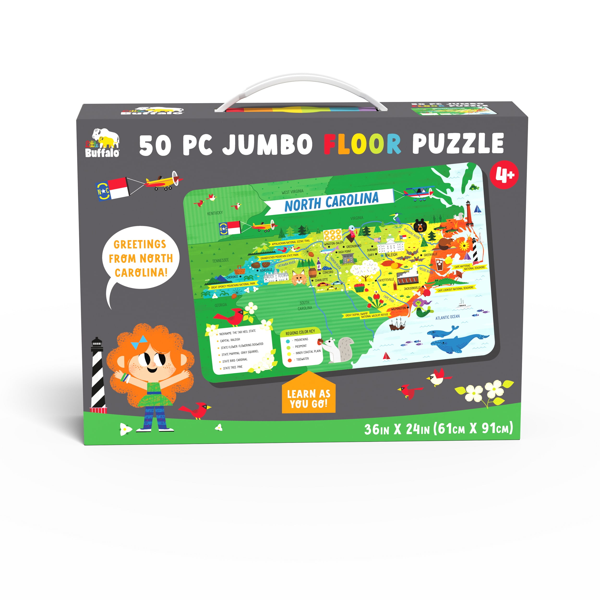 Little Buffalo State Puzzle 50-Piece North Carolina Jigsaw Puzzle ...