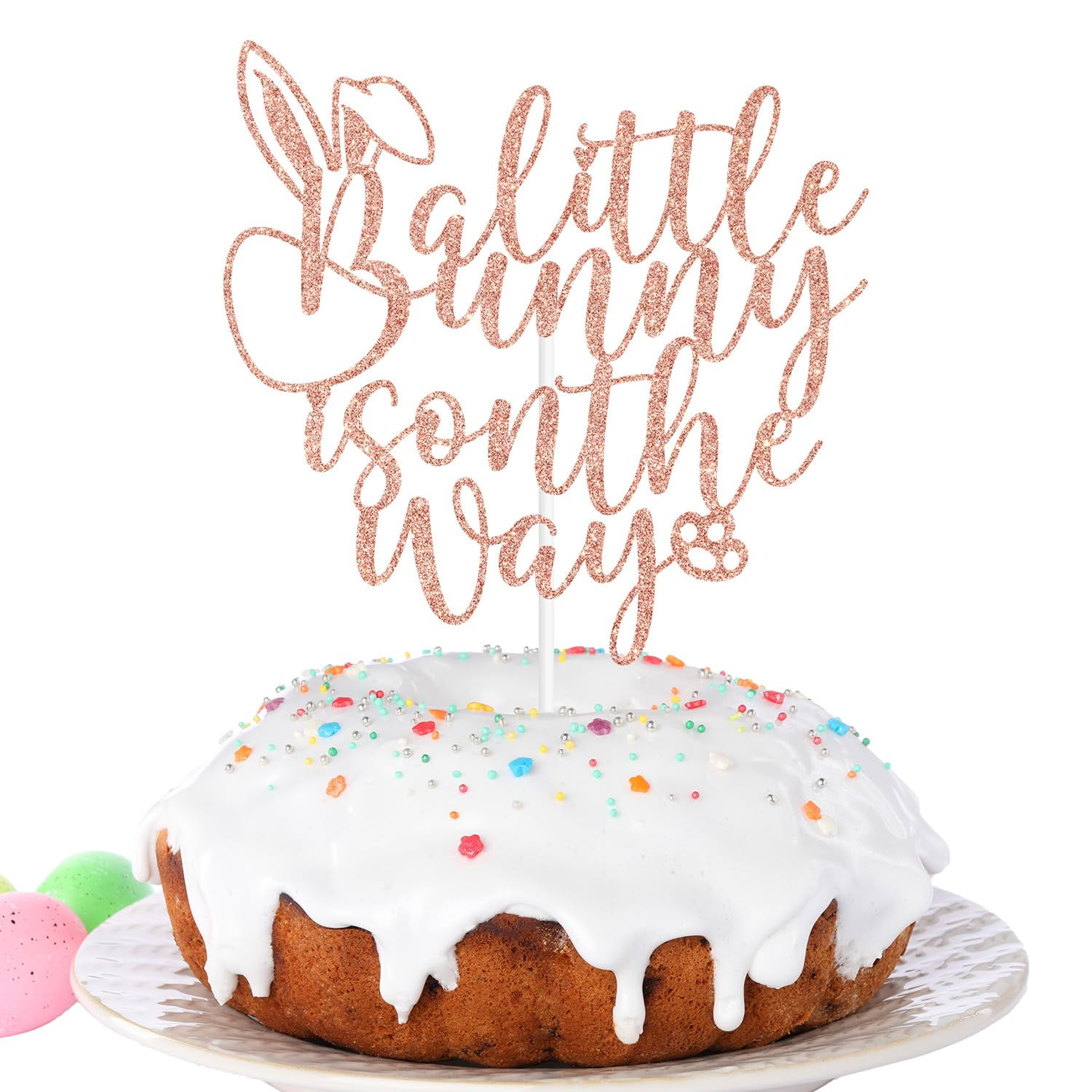 A Little Bunny Is On The Way H2FSDCake Topper, Baby Bunny Cake Décor ...