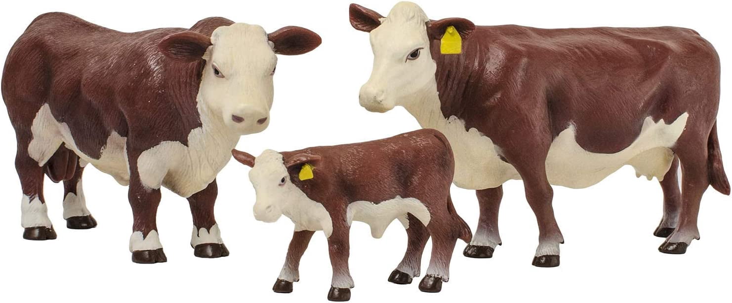 Little Buster Toys Hereford Family Set: Hereford Cow, Bull, and Calf; 1 ...