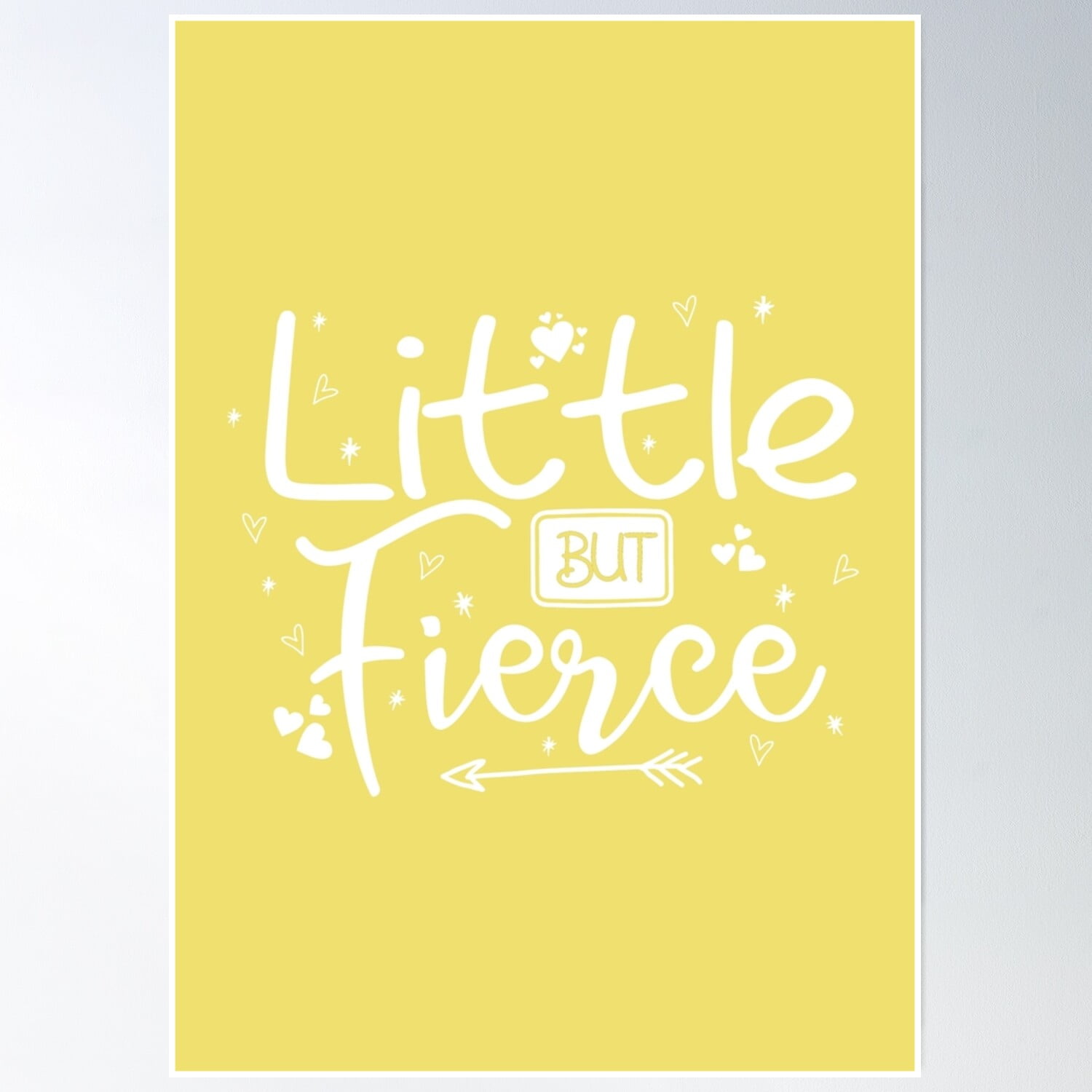 Little But Fierce Baby Quote Poster Wall Art, Modern Wall Decor, 24x36 ...
