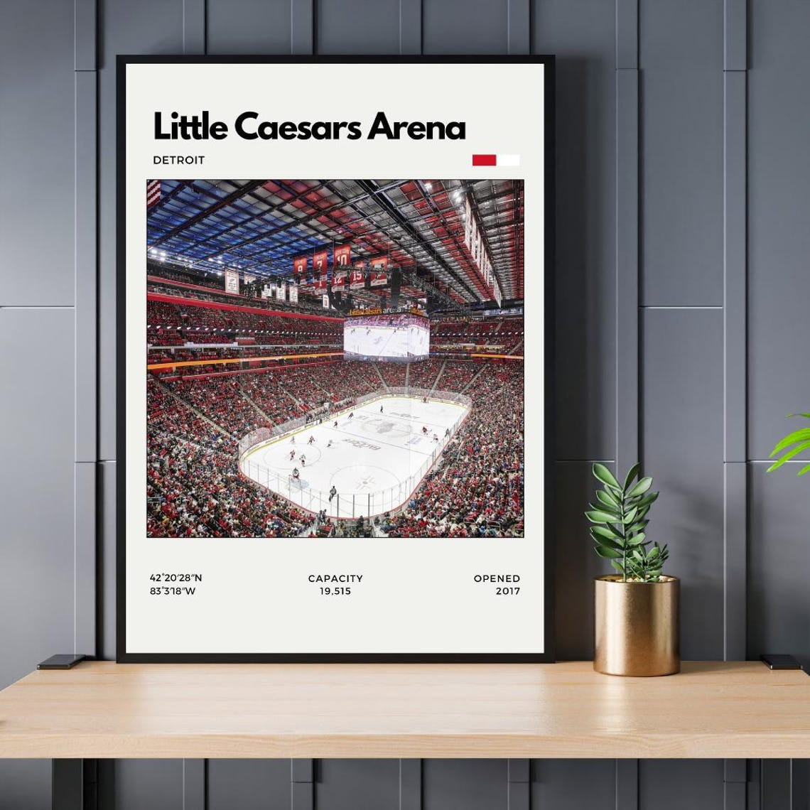 Little Caesars Arena Print - Home of the Detroit Red Wings, Unframed ...