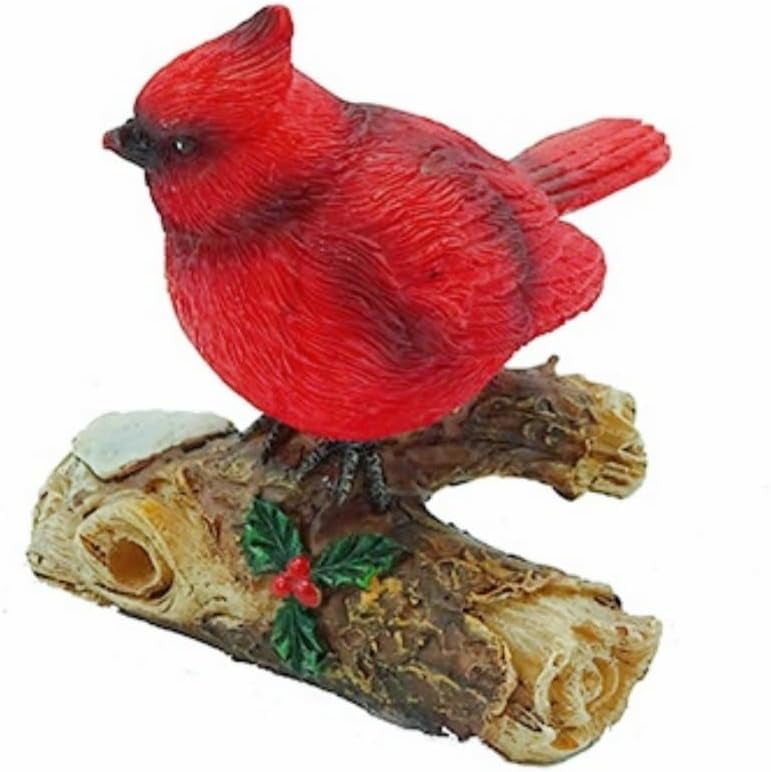 Little Cardinal Figurine Red Cardinal Bird Perched on a Branch ...
