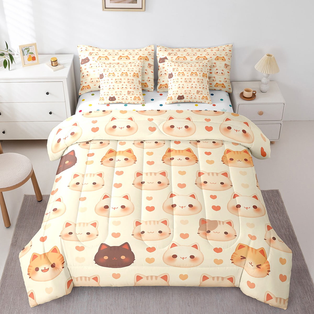Little Cat Bed in a Bag Queen Comforter Set 7 Piece,Cute Pet Animals ...